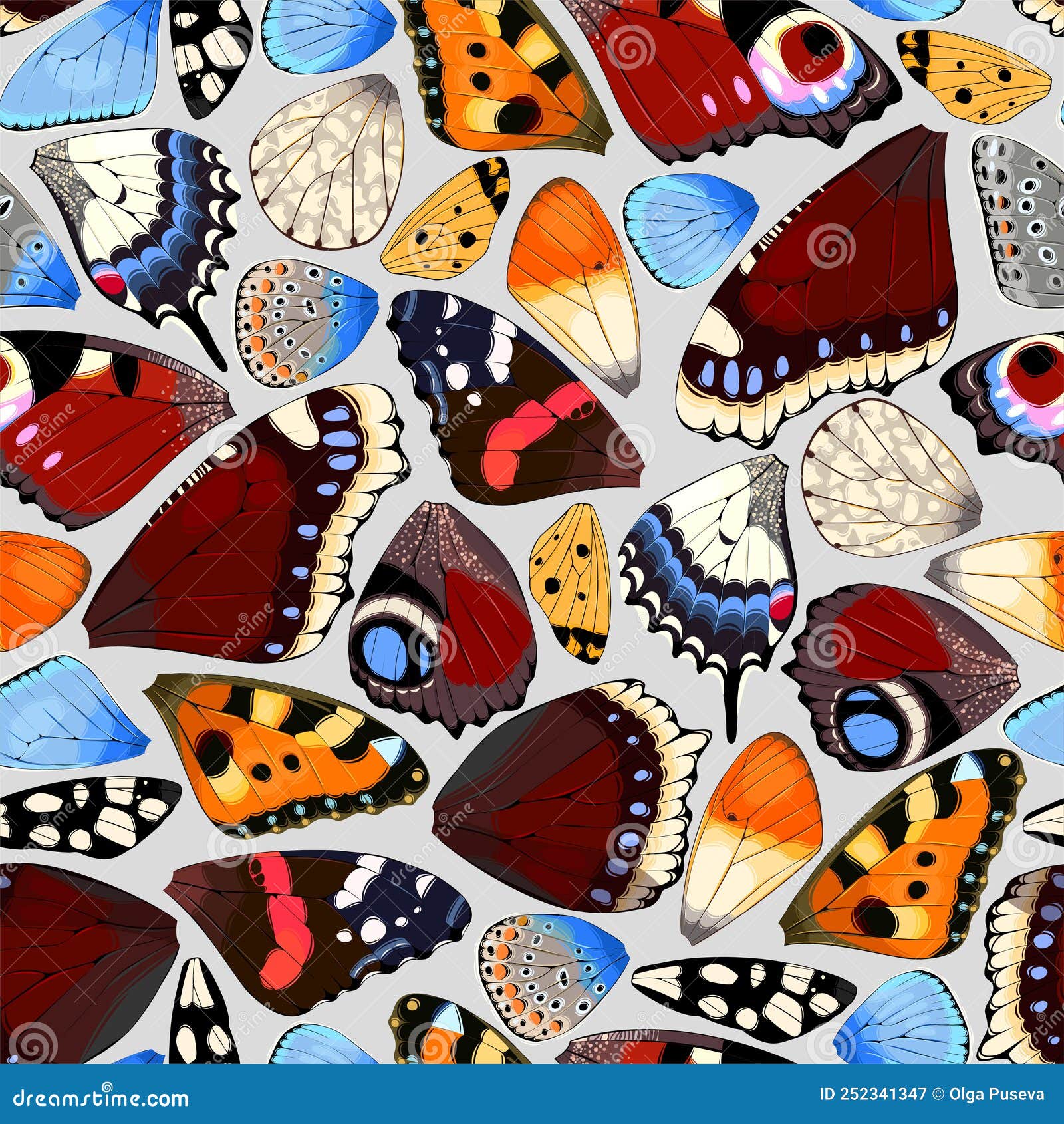 Butterfly and Moth Wings Vector Seamless Pattern Stock Vector ...