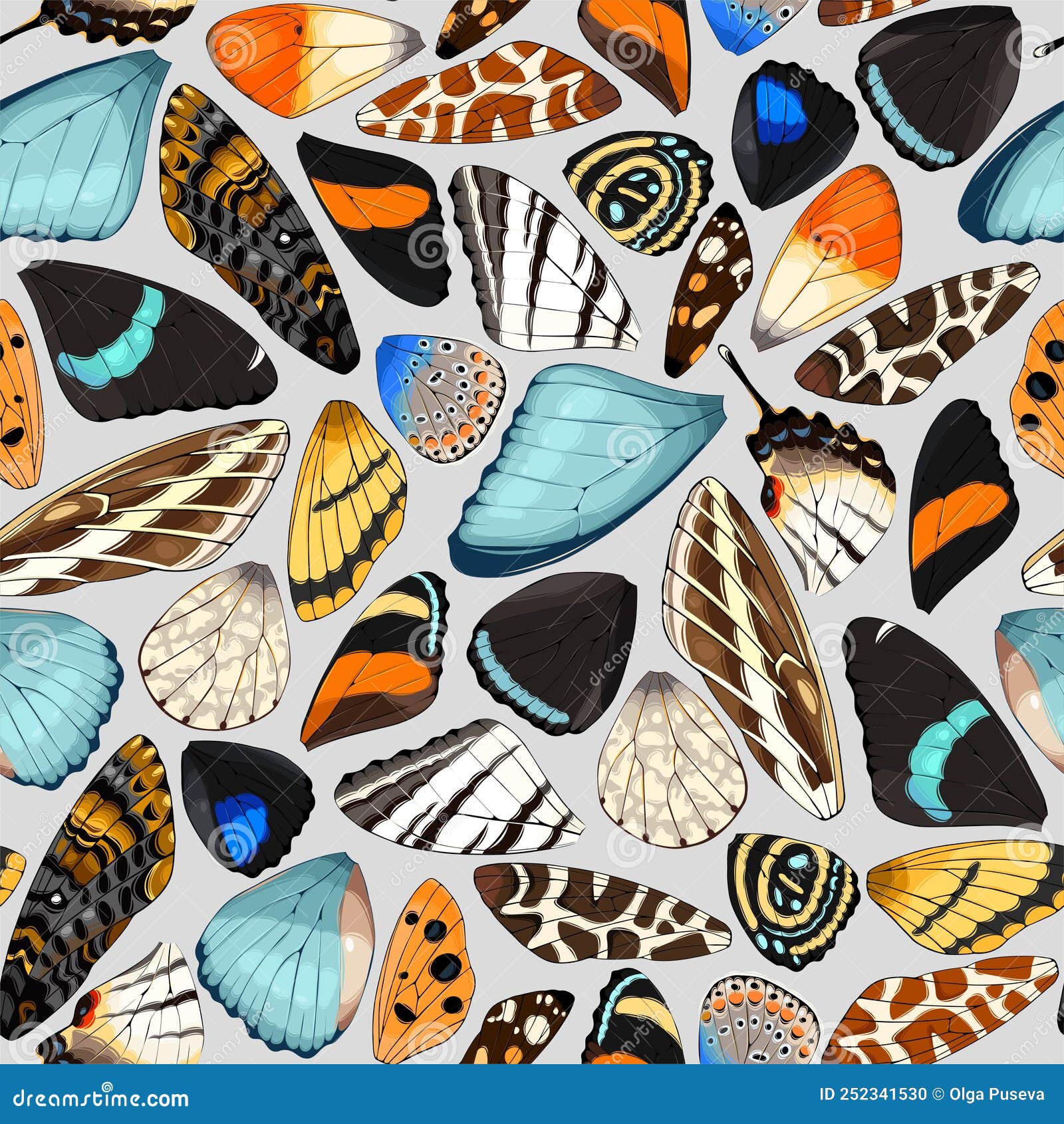Butterfly and Moth Wings Vector Seamless Pattern Stock Vector ...
