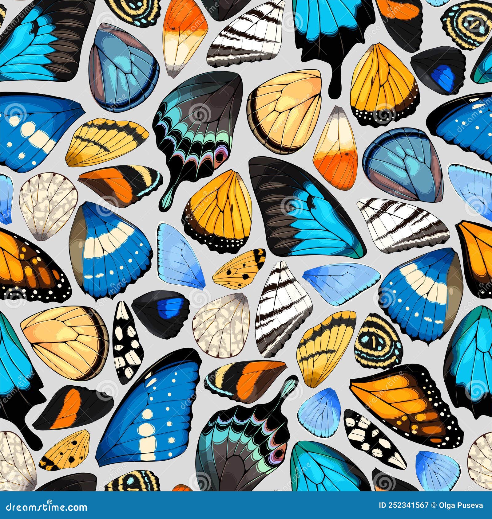 Butterfly and Moth Wings Vector Seamless Pattern Stock Vector ...