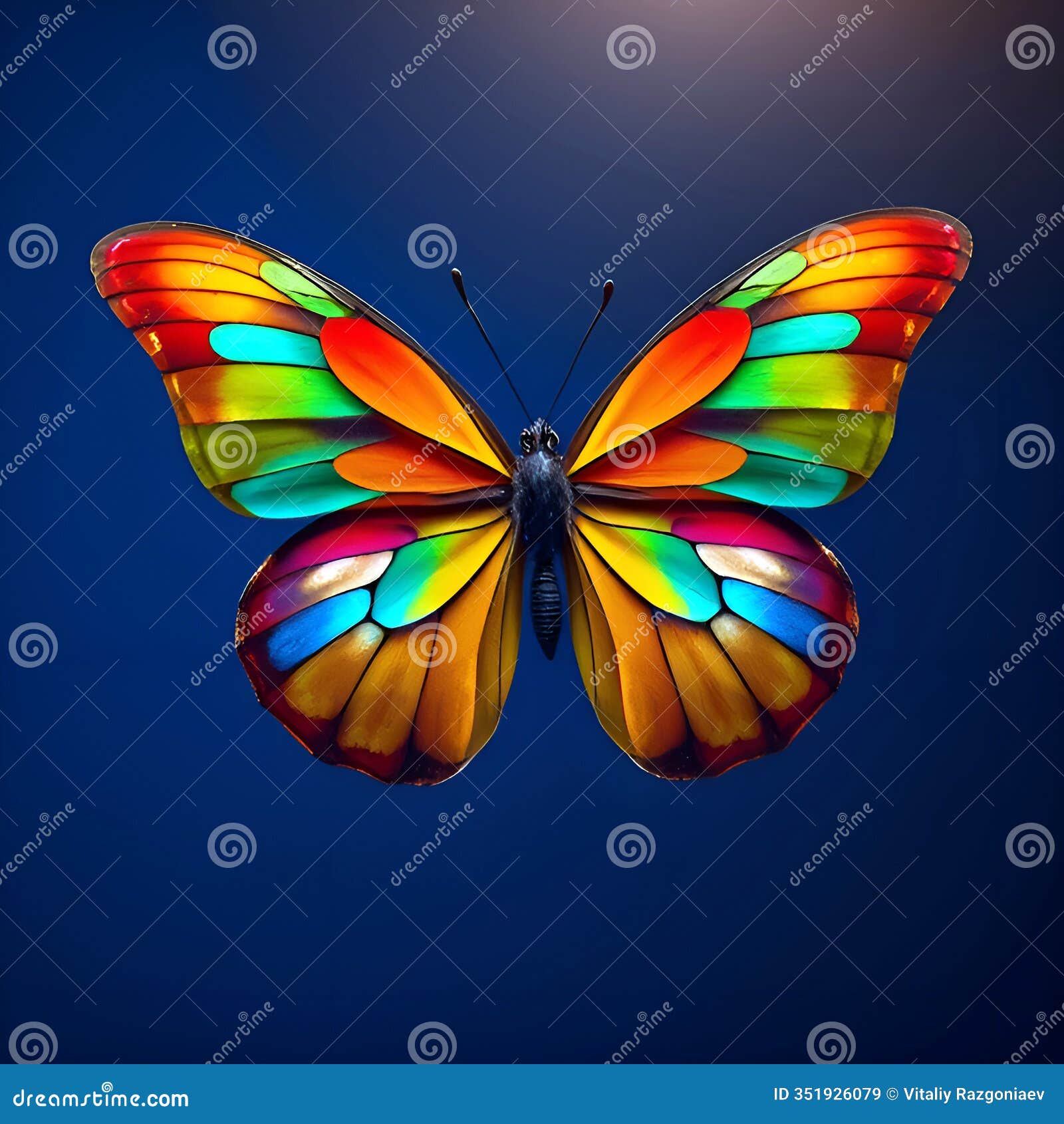 Butterfly with Multi-colored Wings, Shimmering with All the Colors of ...