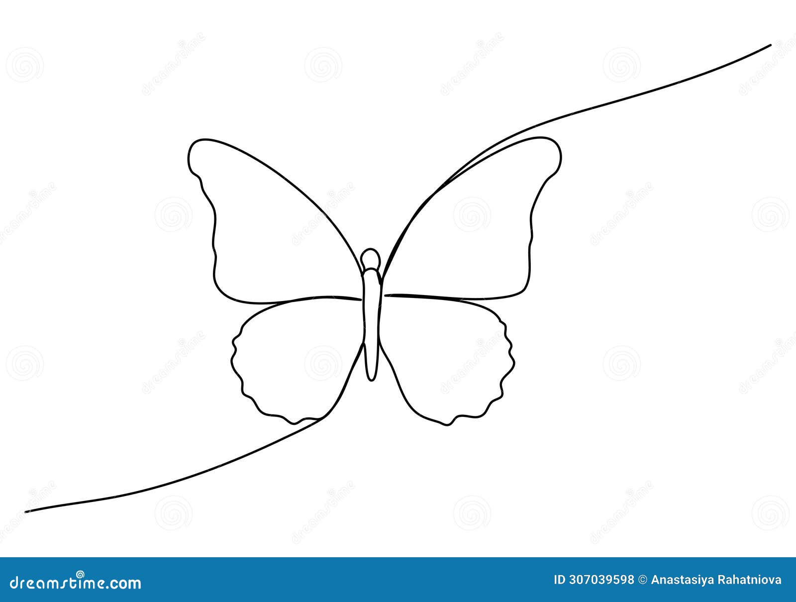 Butterfly, One Line Drawing Vector Illustration Stock Vector ...