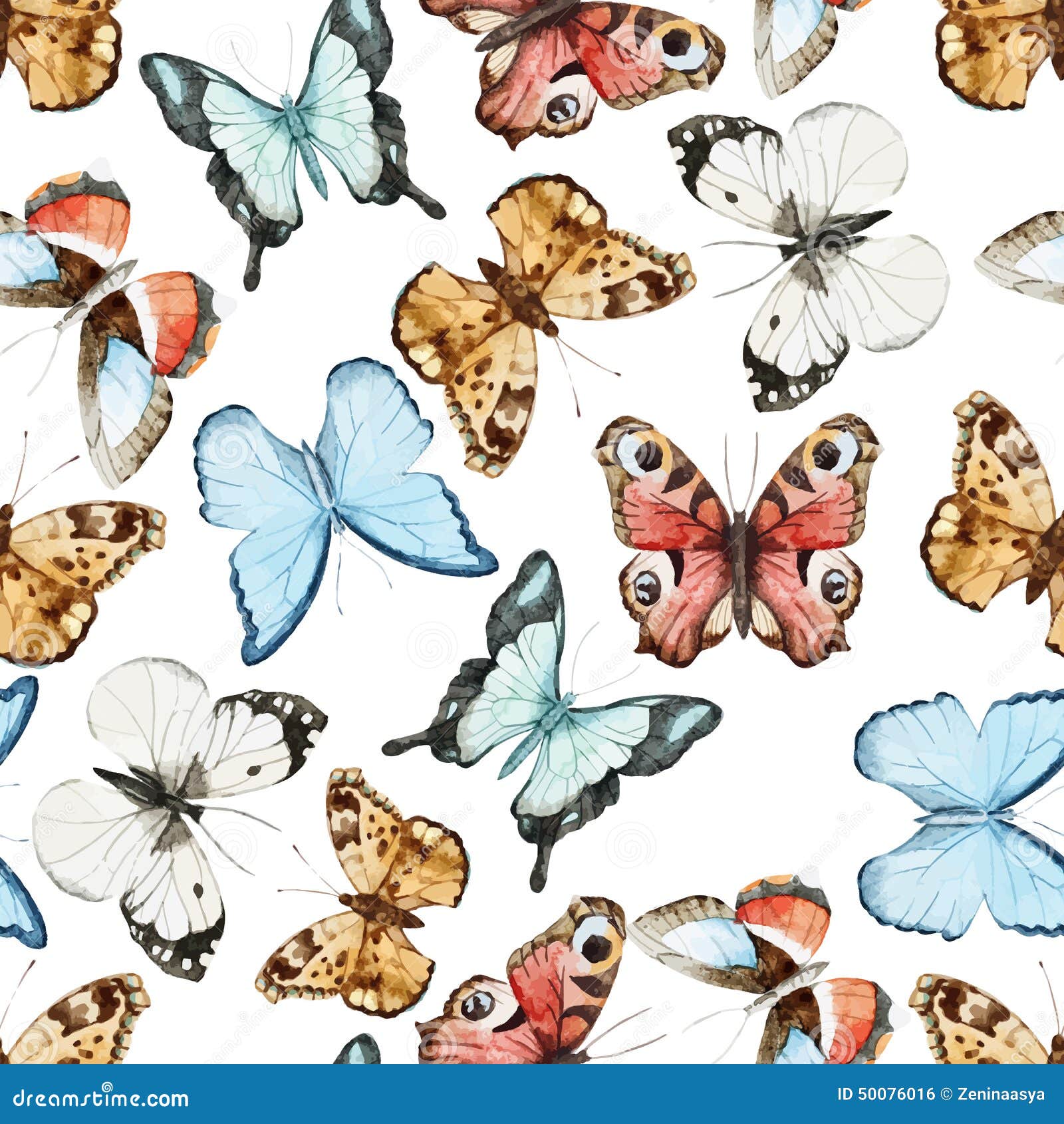 Butterfly Pattern. Beautiful Spring Background. Seamless Butterfly ...