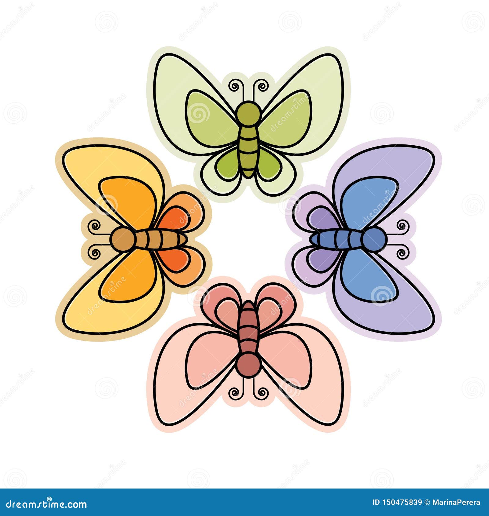 Butterfly Pattern or Design Isolated on White Stock Vector ...