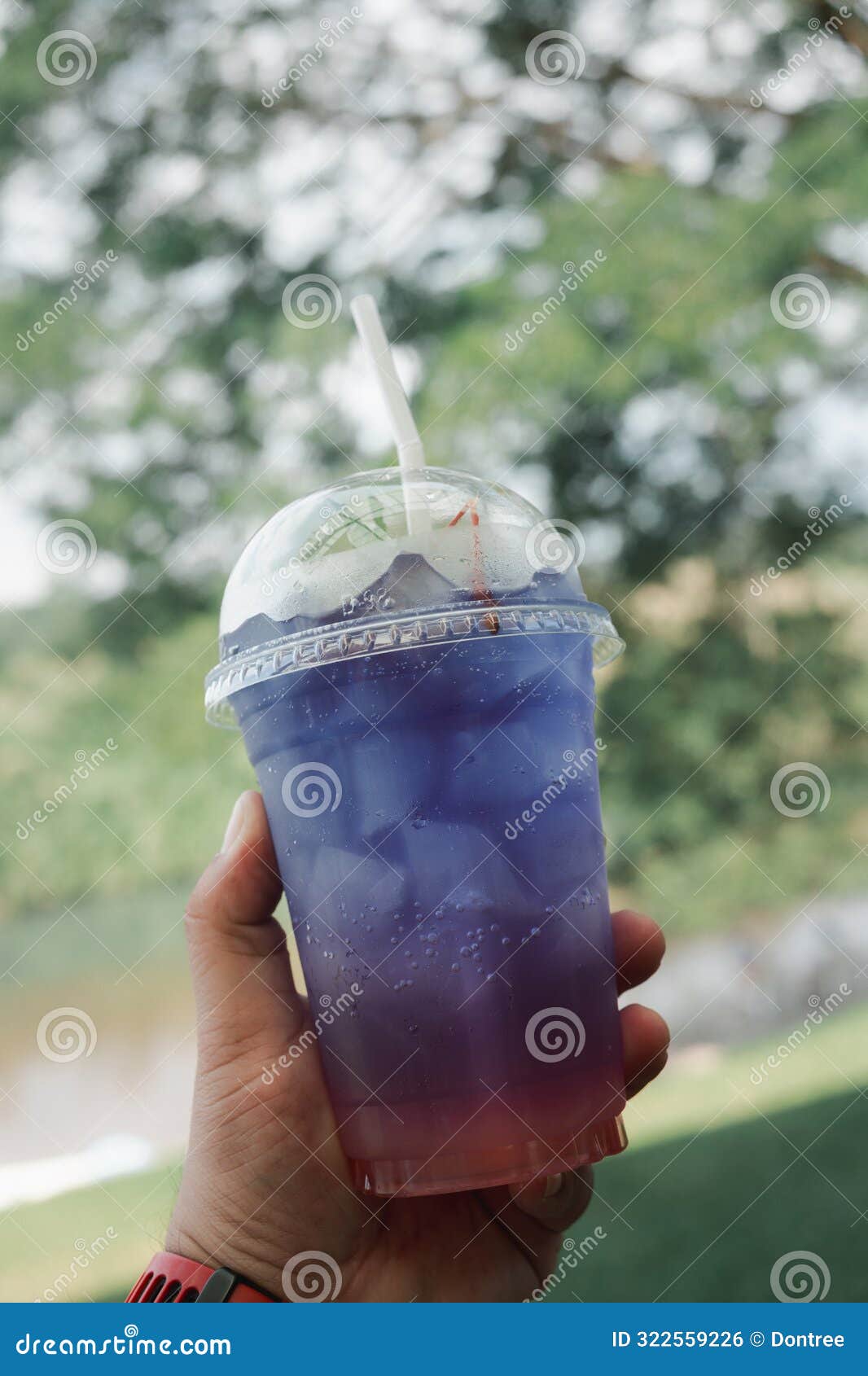 Butterfly Pea or Blue Pea Juice Ice Cool Drink Stock Photo - Image of ...