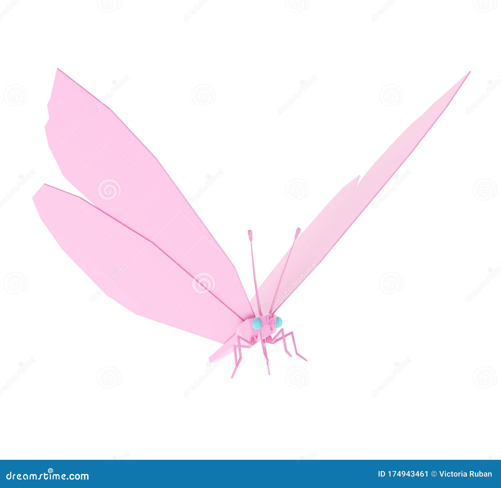 Butterfly Polygonal Low Poly Isolated on White Background. Close-up. 3d ...
