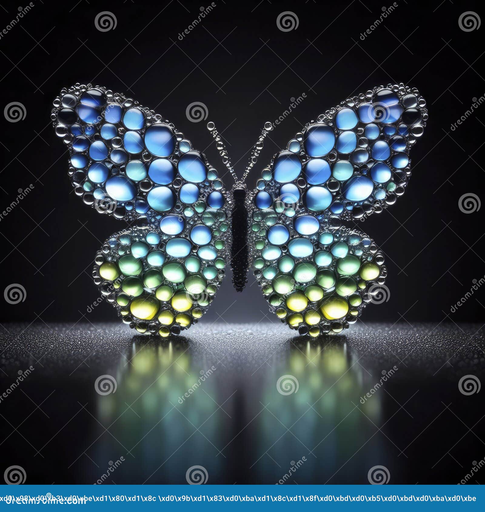 Butterfly with Precious Stones on a Dark Background. Ai Generative ...