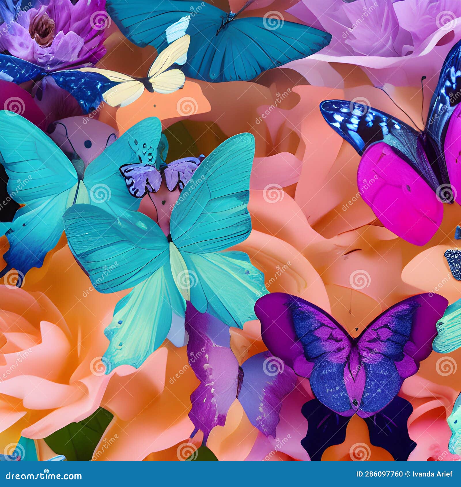 Butterfly Random Background, with Lot of Different Butterfly, Abstract ...