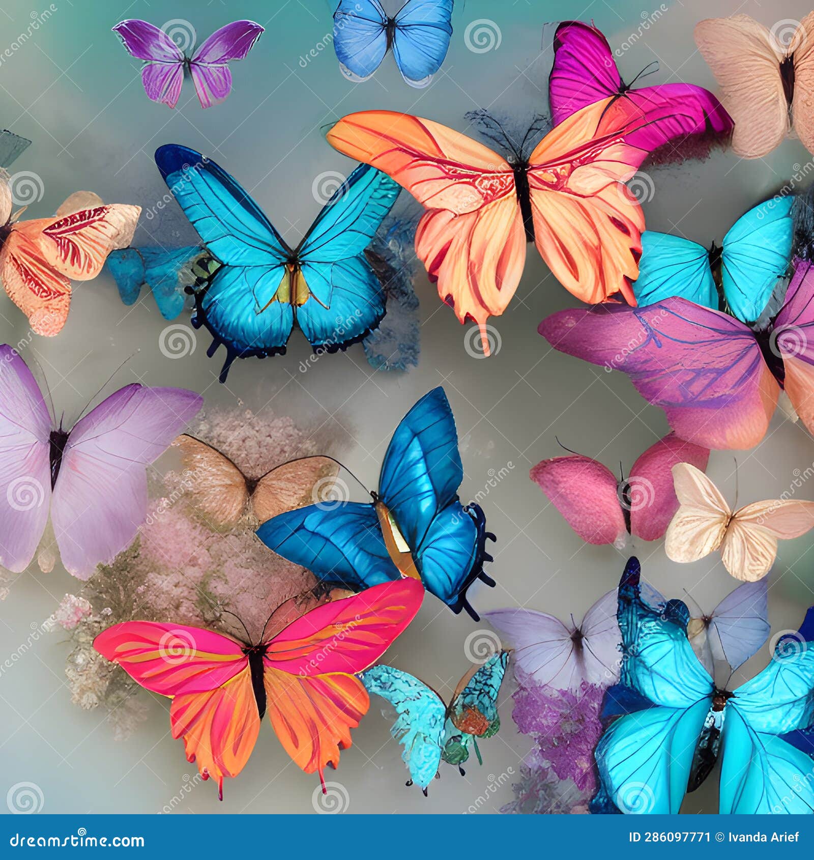 Butterfly Random Background, with Lot of Different Butterfly, Abstract ...