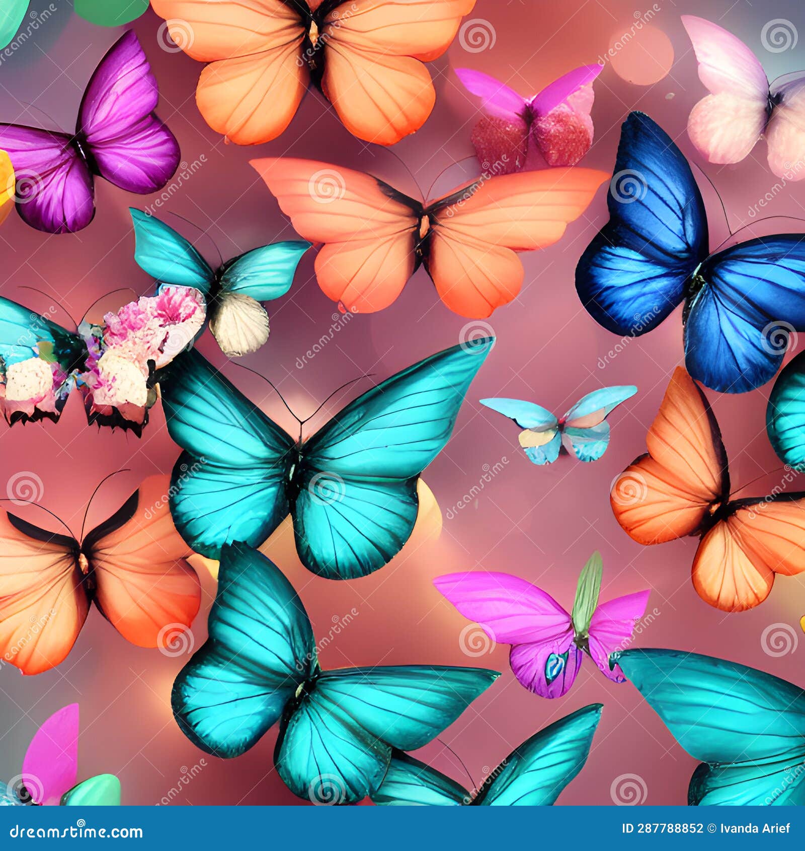 Butterfly Random Background, with Lot of Different Butterfly, Abstract ...