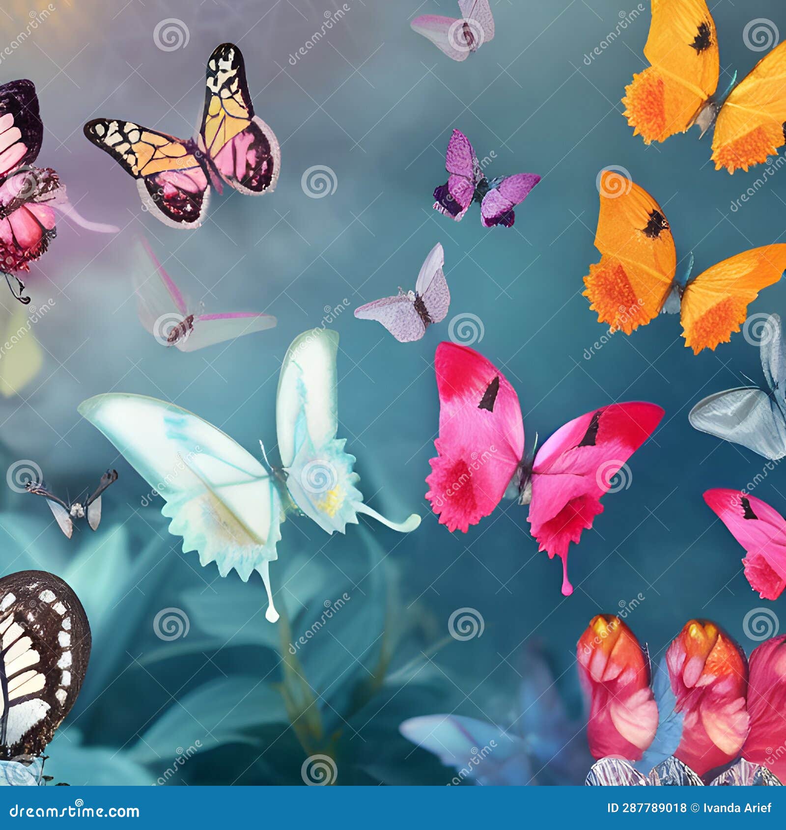 Butterfly Random Background, with Lot of Different Butterfly, Abstract ...