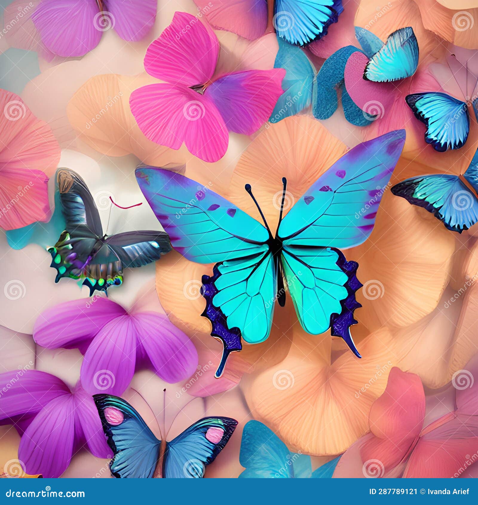 Butterfly Random Background, with Lot of Different Butterfly, Abstract ...
