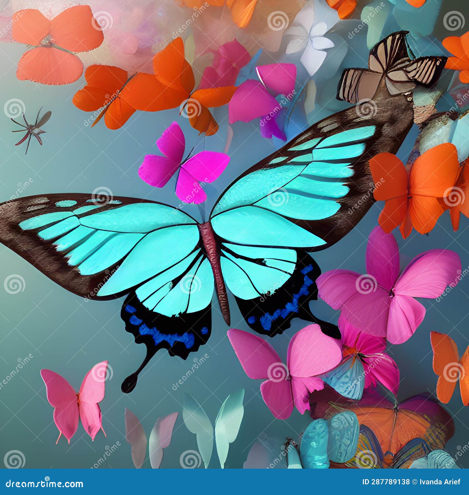 Butterfly Random Background, with Lot of Different Butterfly, Abstract ...