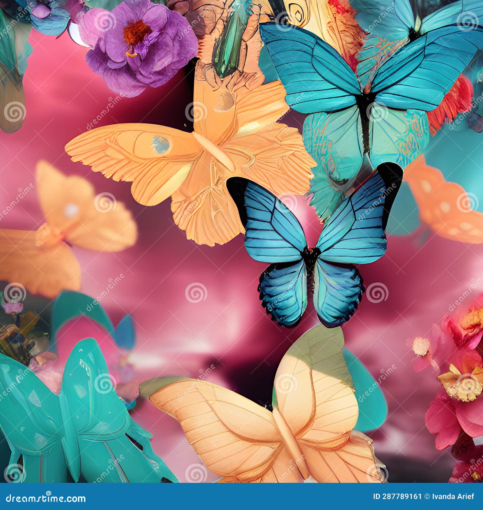 Butterfly Random Background, with Lot of Different Butterfly, Abstract ...
