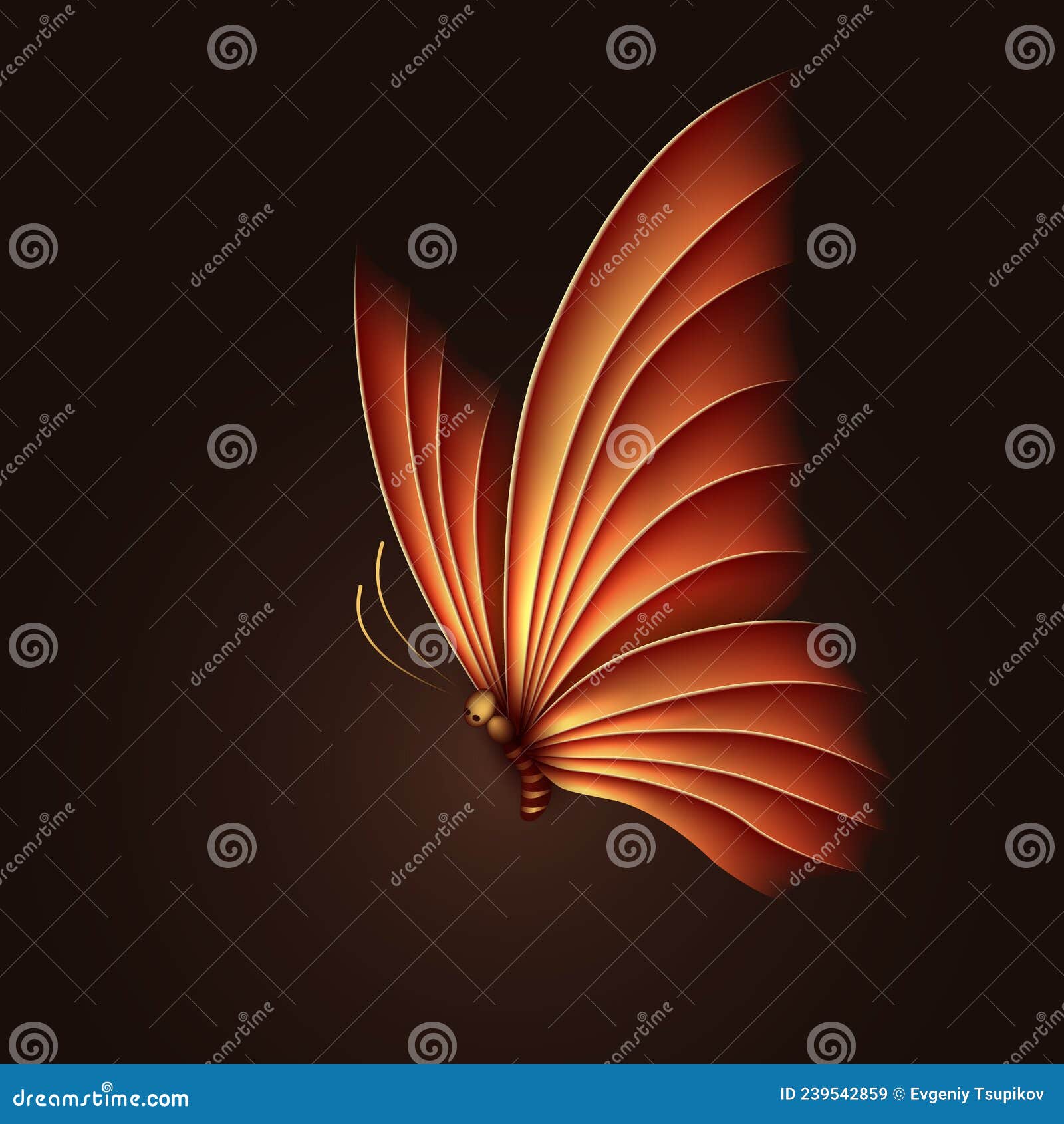 A Butterfly in the Rays of Light Stock Vector - Illustration of graphic ...