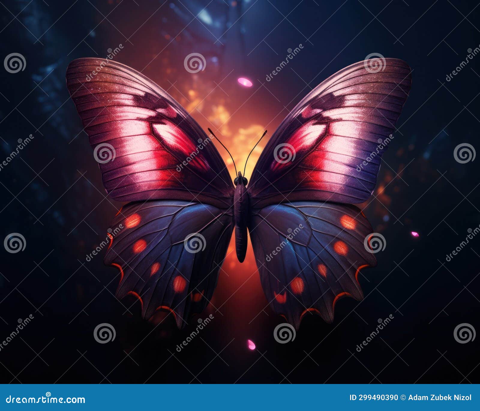 A butterfly with red spots stock illustration. Illustration of spots ...