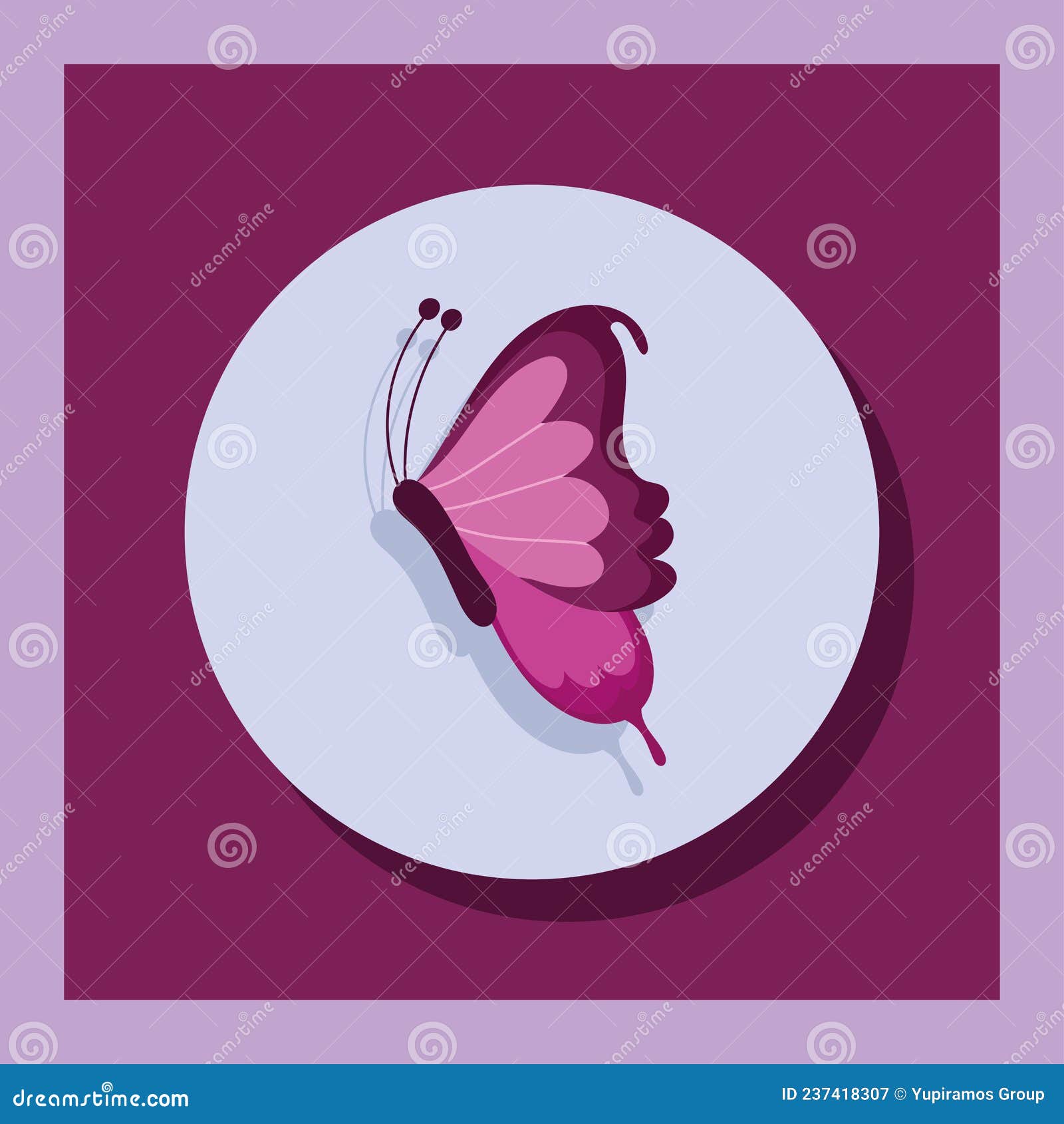 Butterfly round frame stock vector. Illustration of design - 237418307