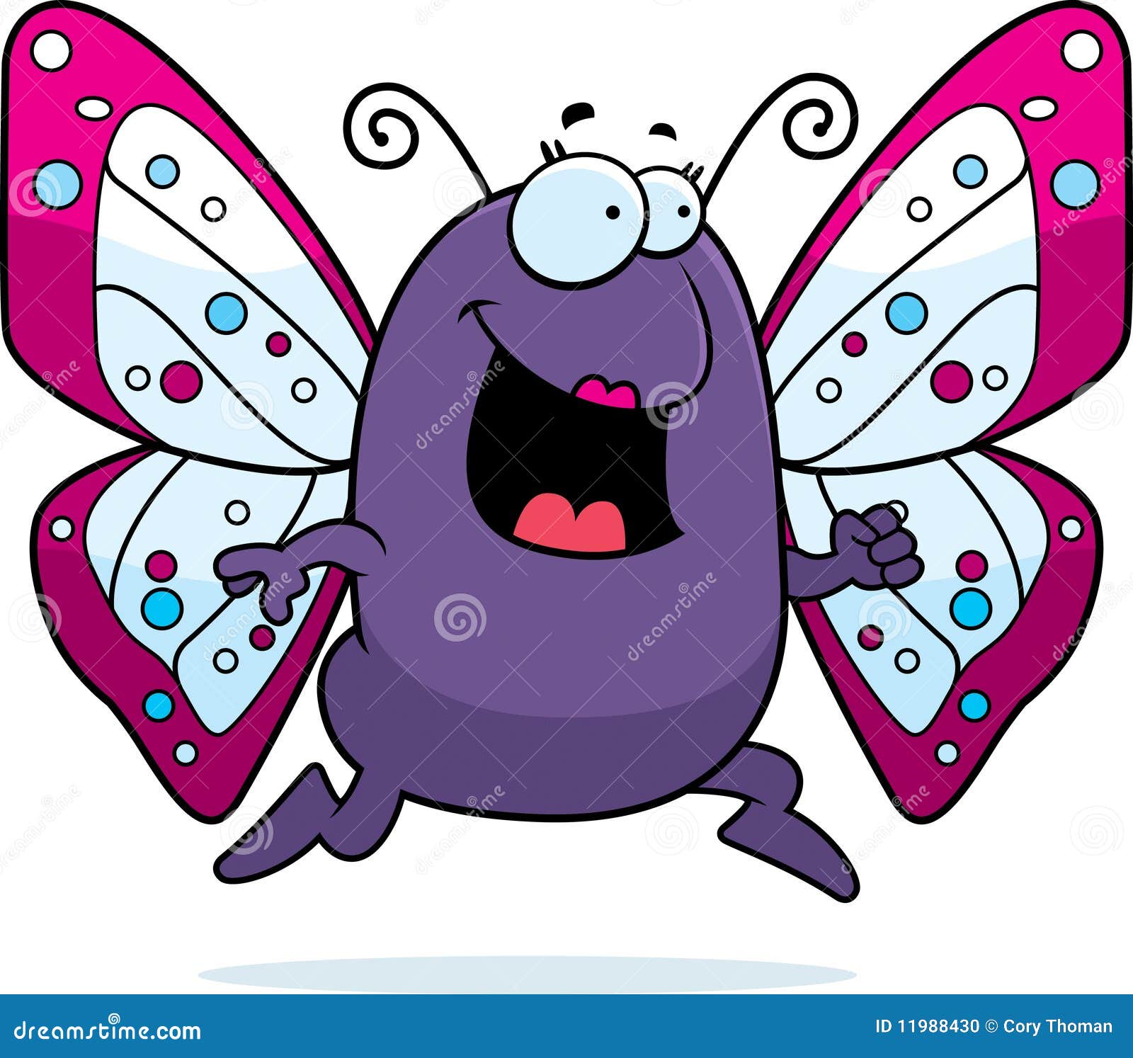 Butterfly Running stock vector. Illustration of smiling - 11988430