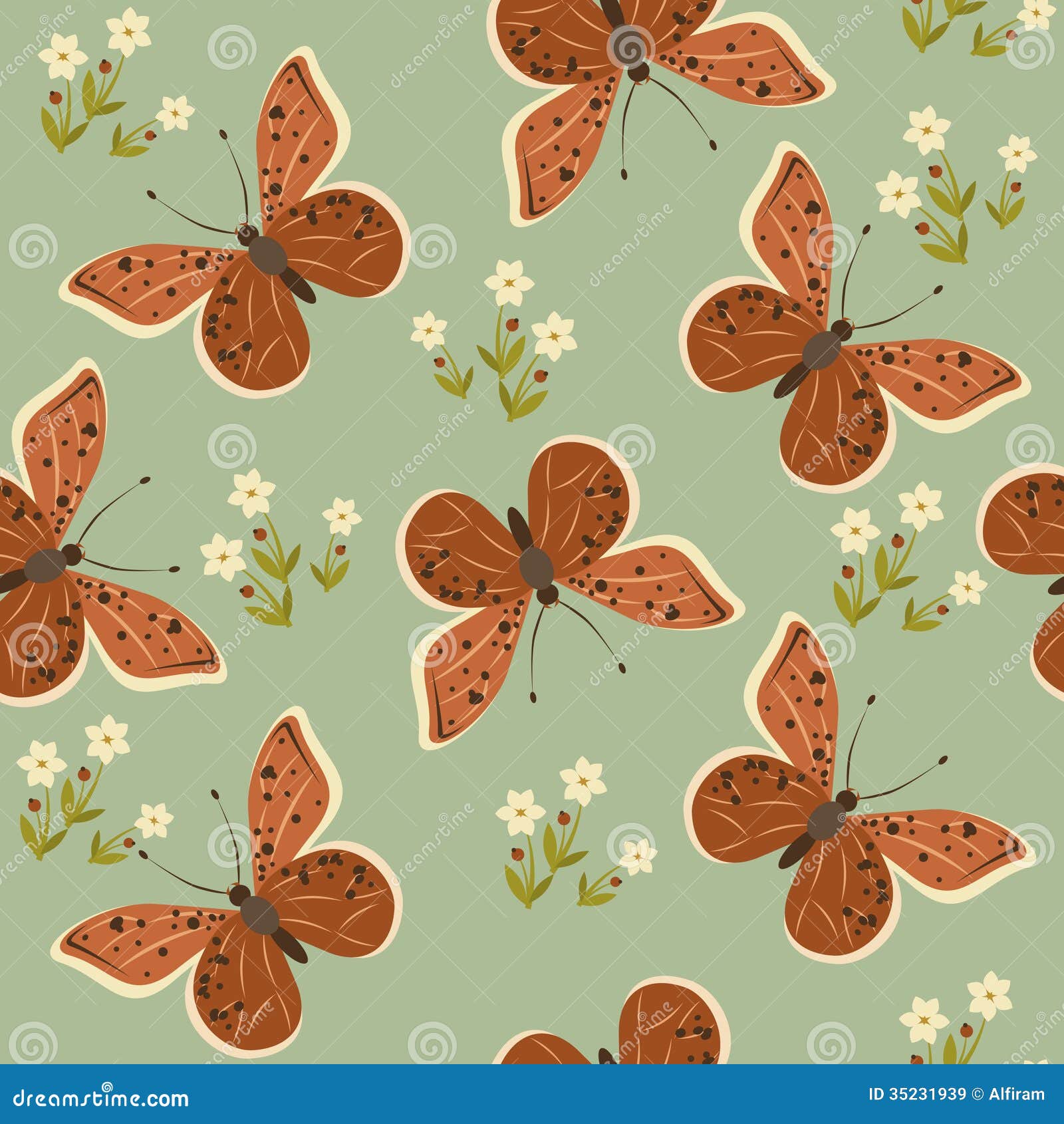 Butterfly seamless pattern stock vector. Illustration of nature - 35231939