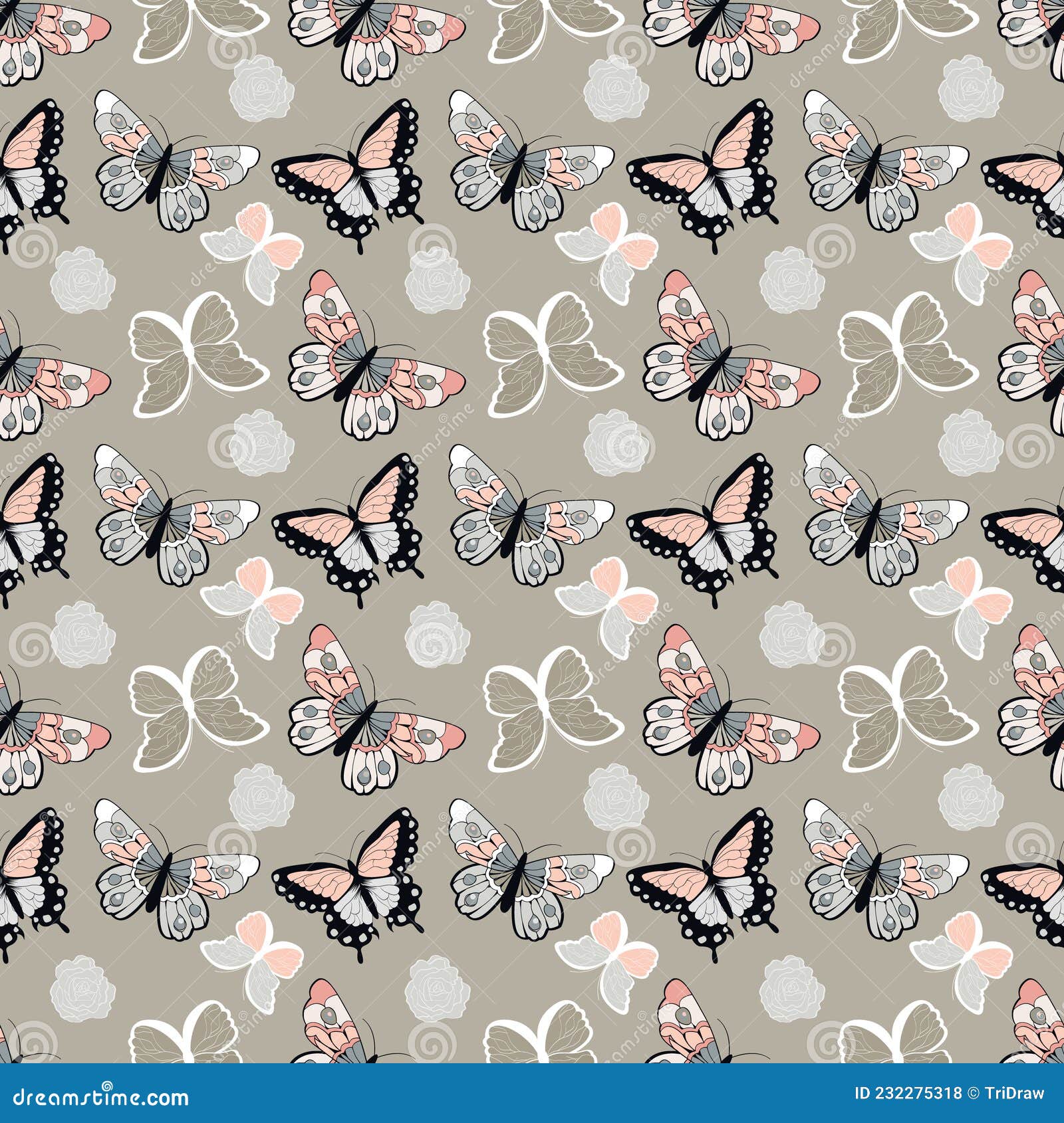 Butterfly Seamless Pattern Design Stock Illustration - Illustration of ...