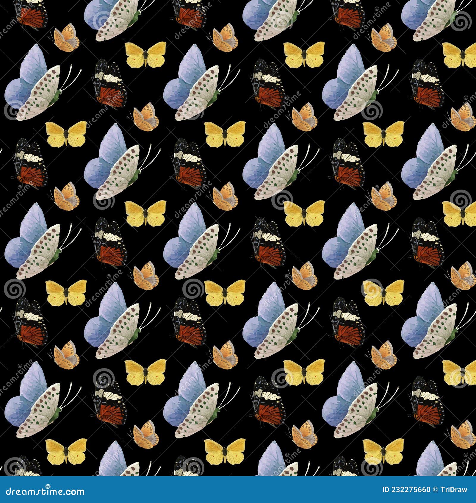 Butterfly Seamless Pattern Design Stock Vector - Illustration of ...
