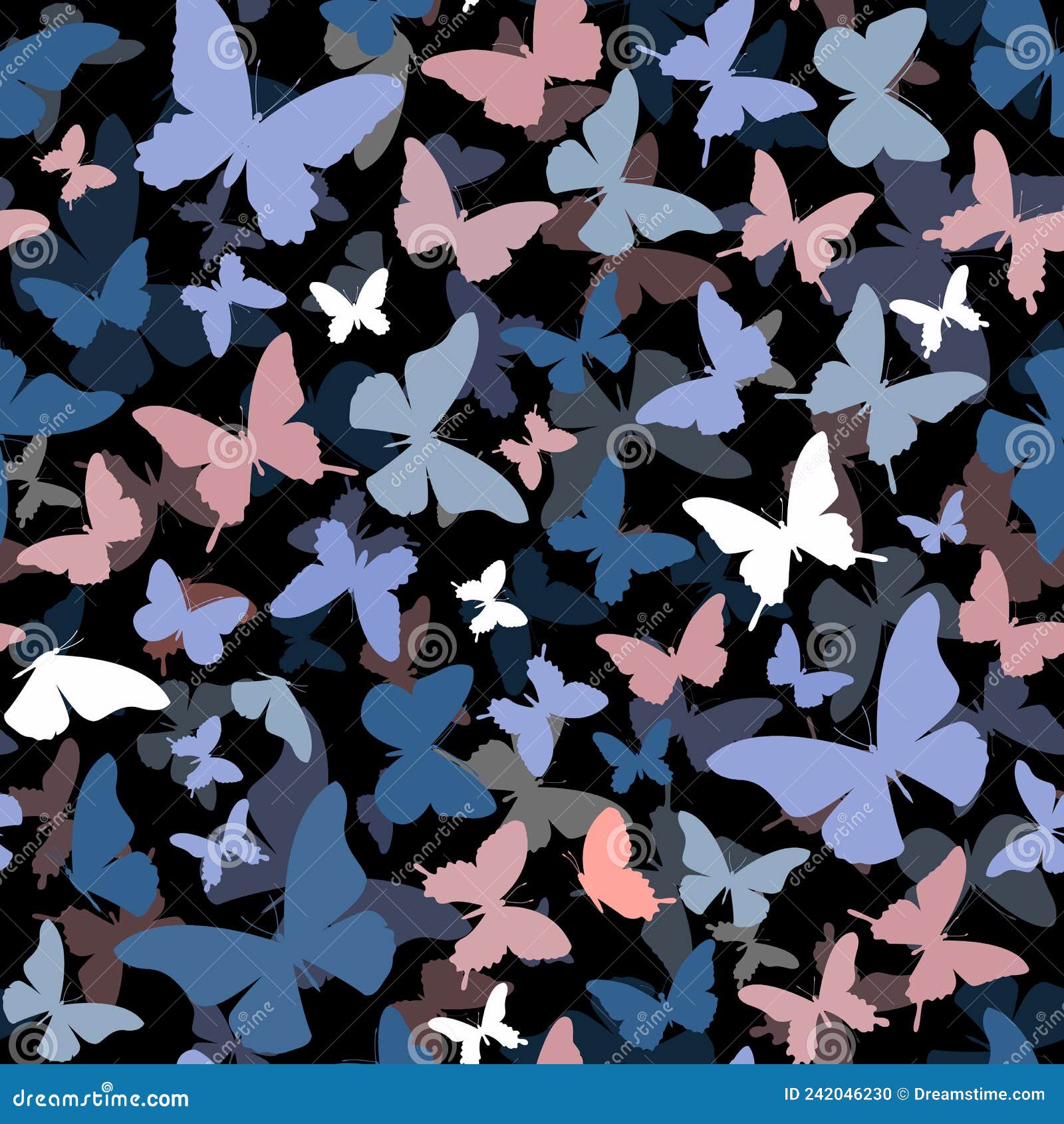 Butterfly Seamless Pattern. Vector Illustration. Stock Vector ...