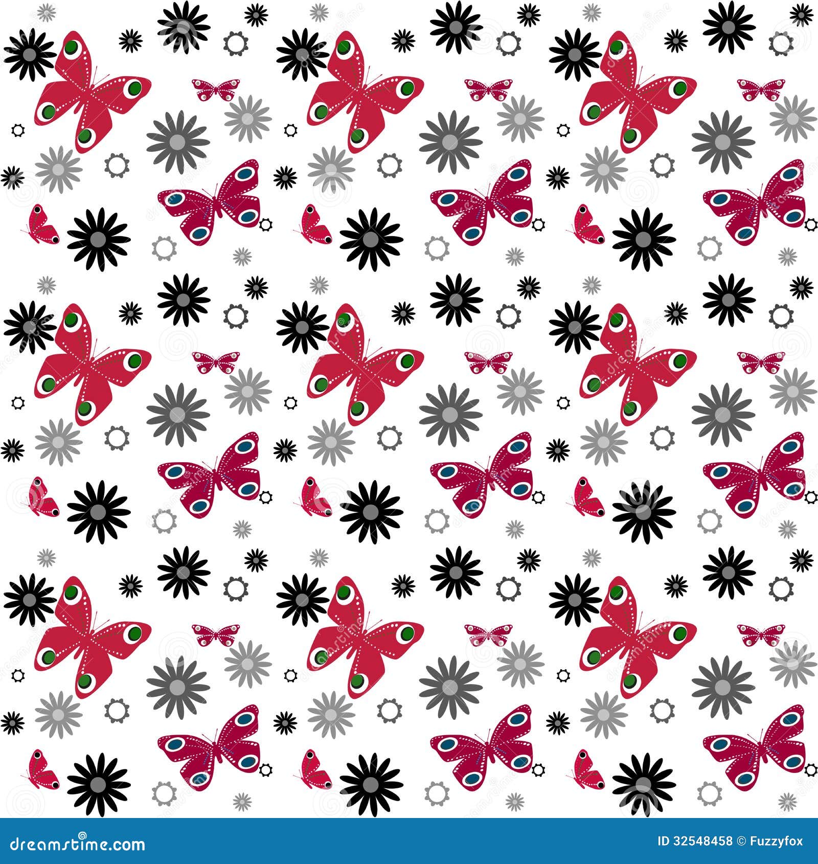 Butterfly seamless pattern stock illustration. Illustration of retro ...
