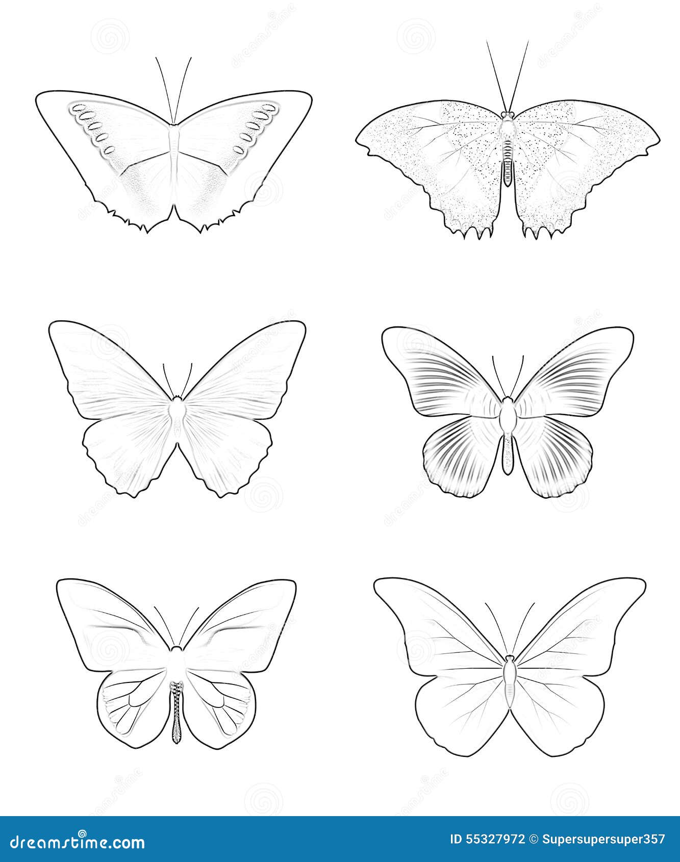 Butterfly Set shape stock illustration. Illustration of butterfly ...