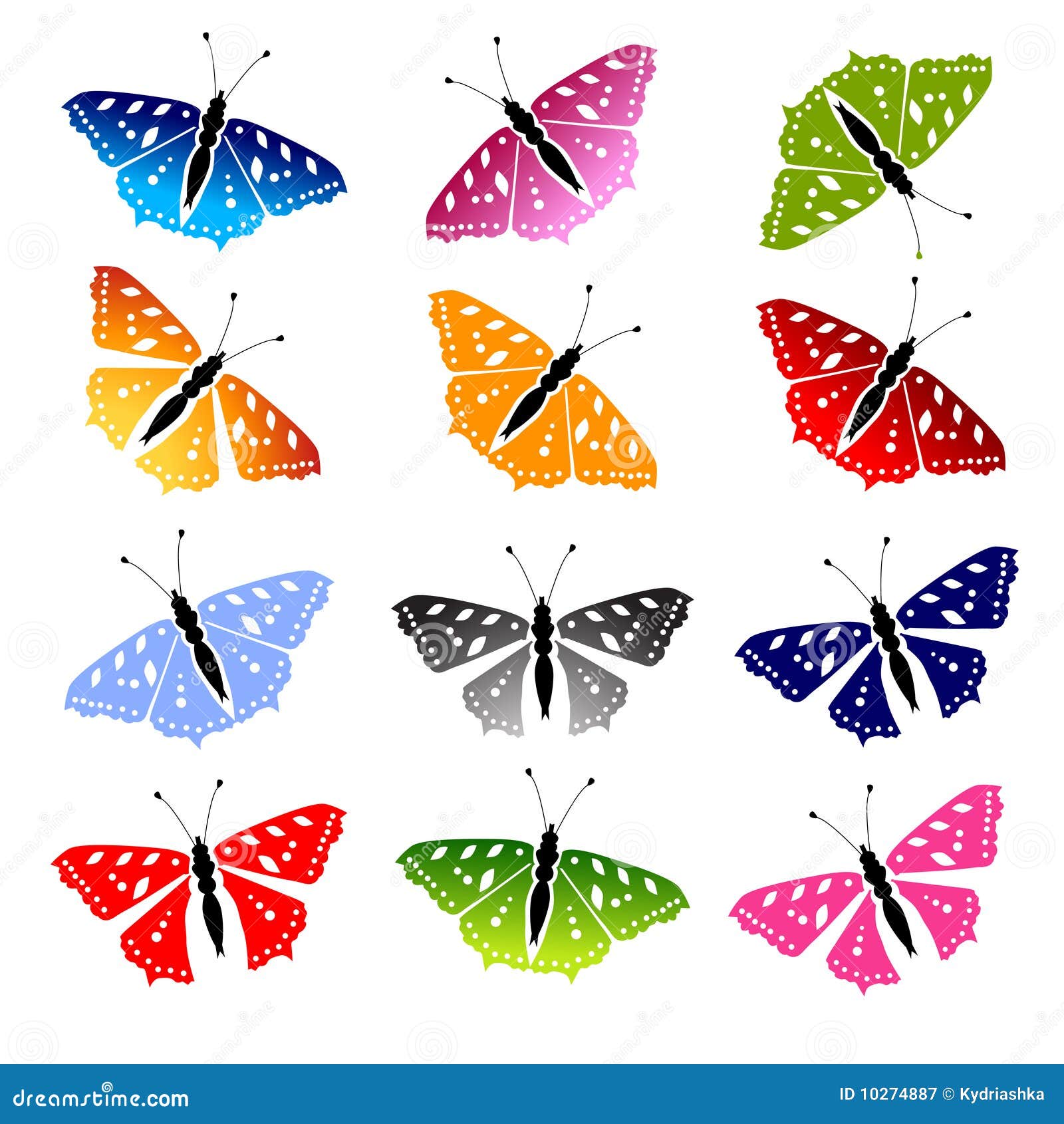 Butterfly Set for Your Design Stock Vector - Illustration of summer ...