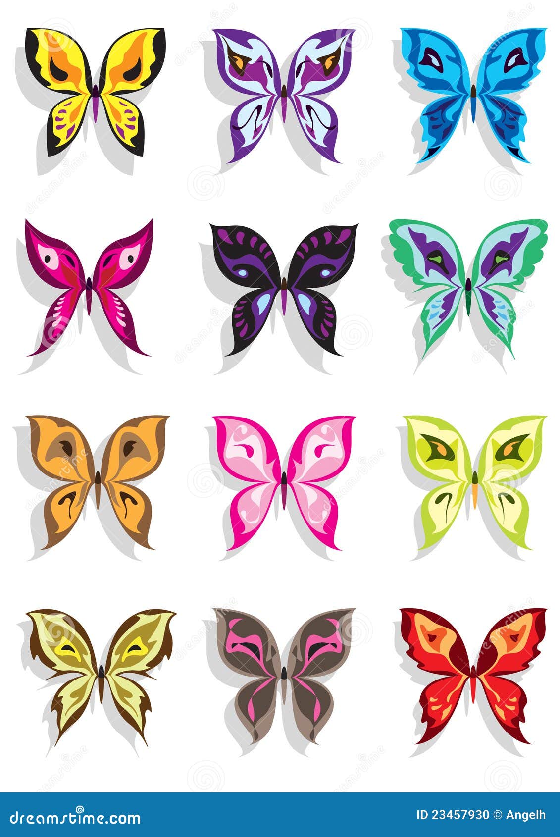 Butterfly with shadow stock vector. Illustration of natural - 23457930