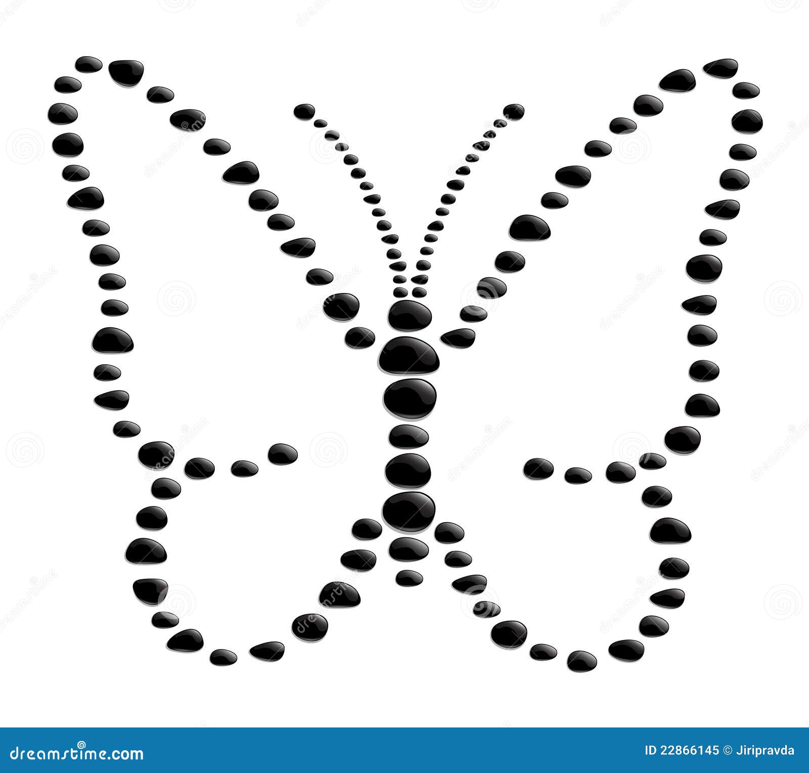 Butterfly Shape from Black Stones Stock Vector - Illustration of ...