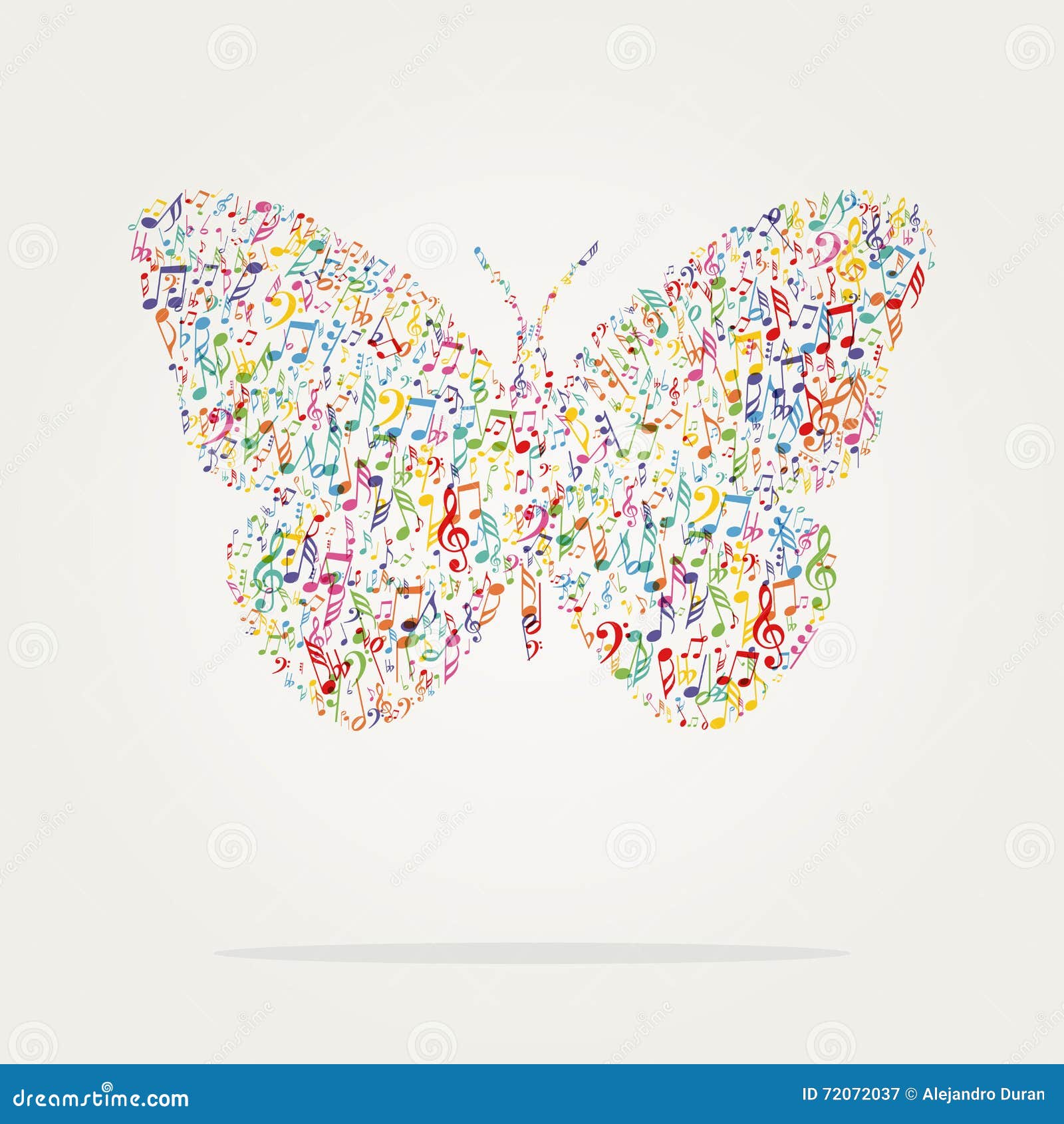 Butterfly Shape Music Color Stock Vector - Illustration of green ...