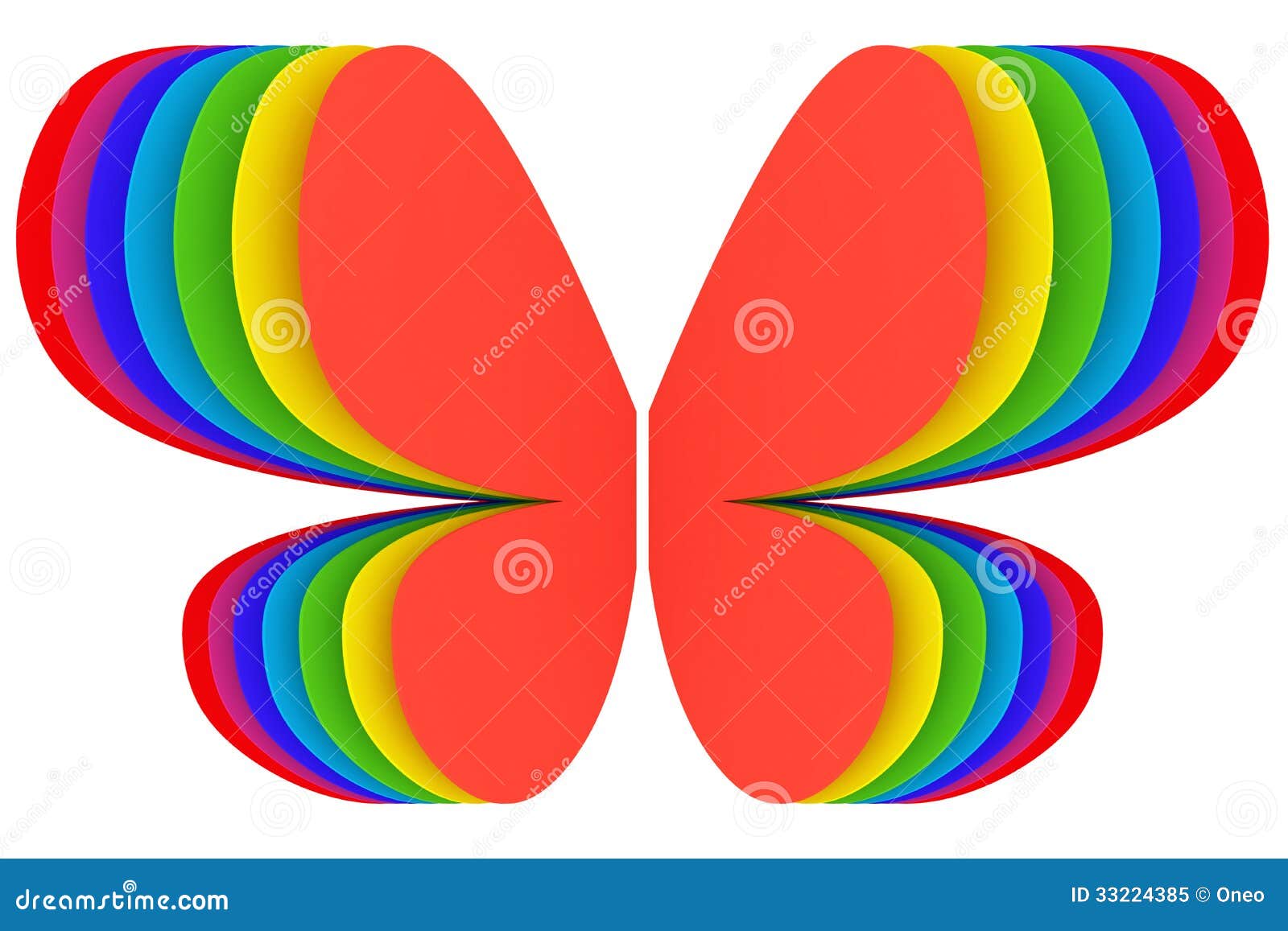 Butterfly Shape Symbol of Rainbow Stock Illustration - Illustration of ...