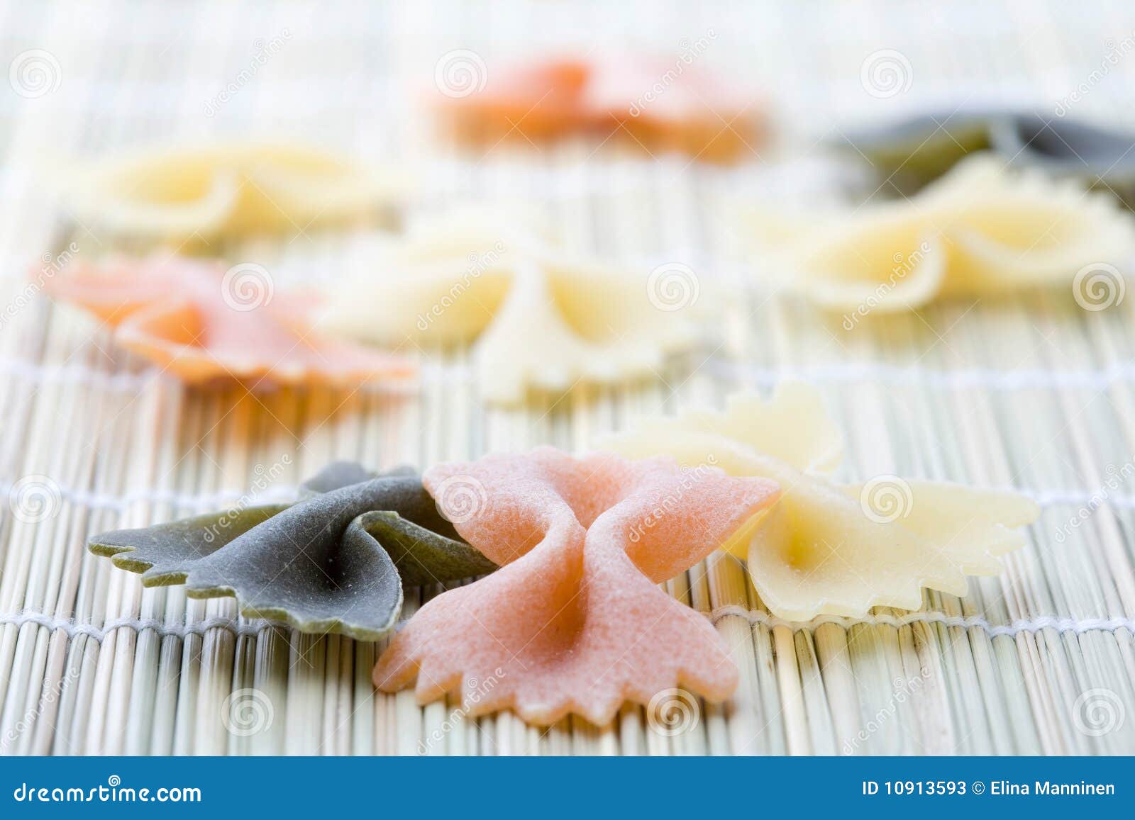 Butterfly-shaped pasta. stock image. Image of grain, multi - 10913593
