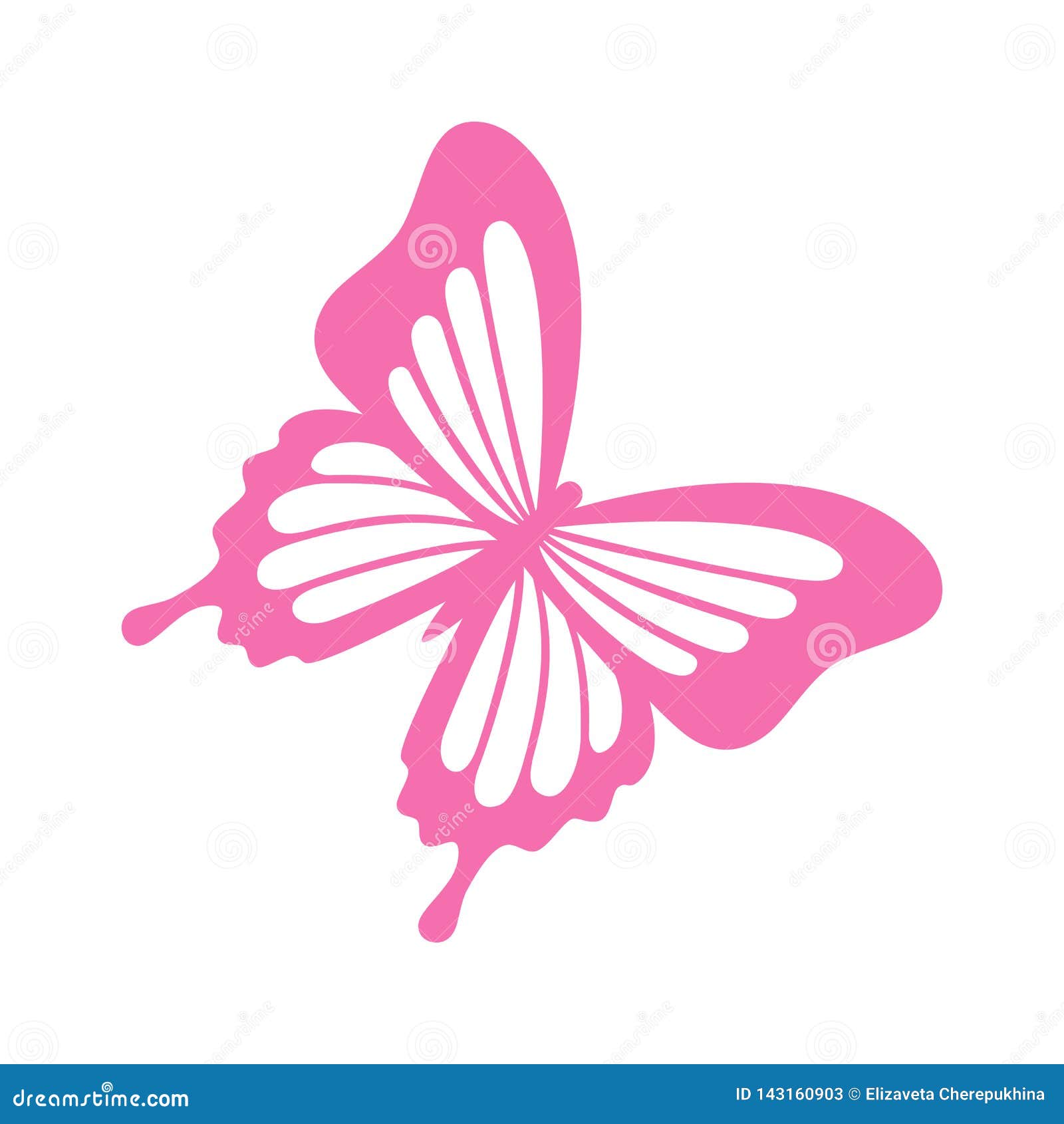Butterfly Silhouette Isolated on White Background. Butterfly - Vector ...