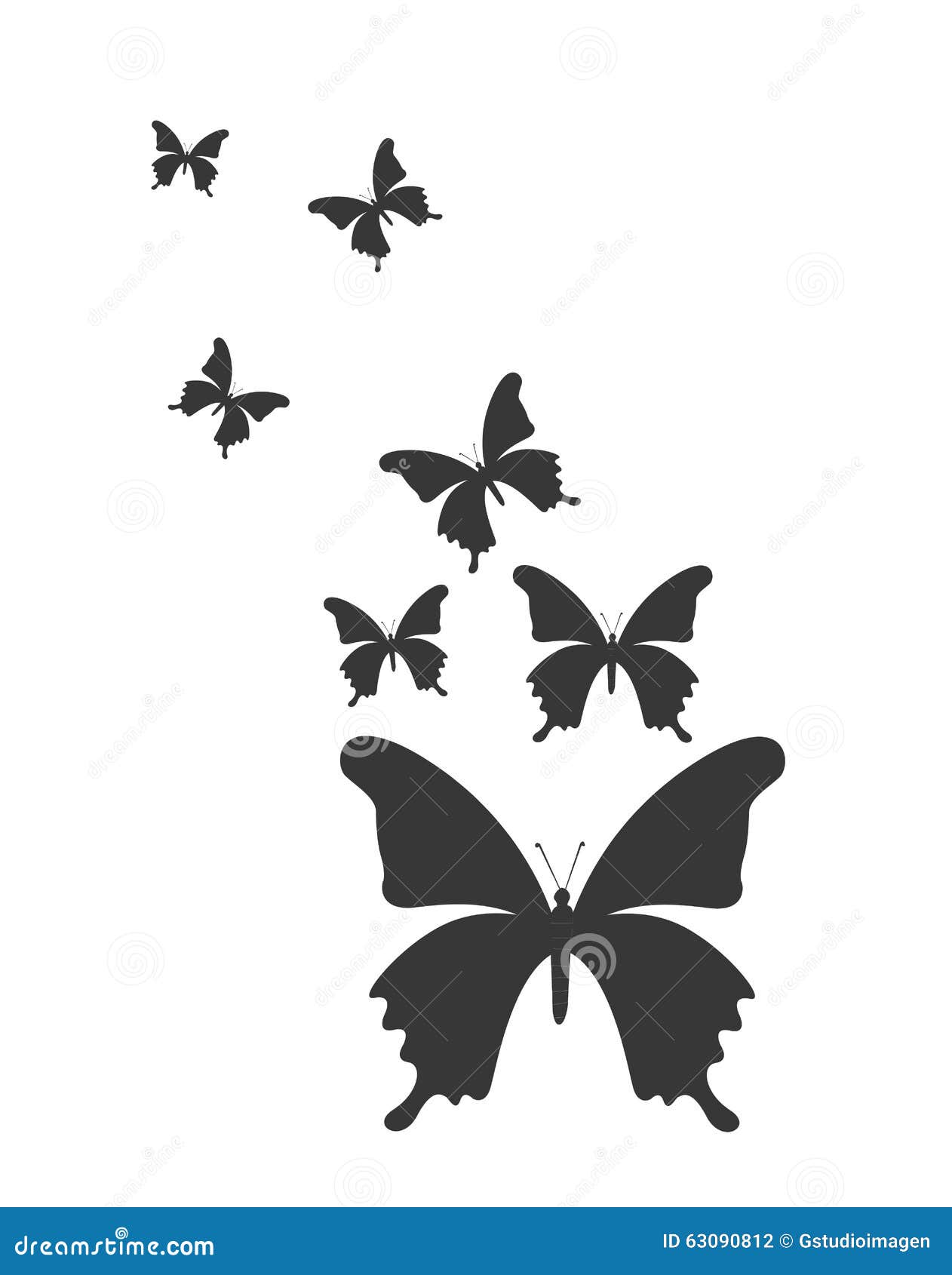 Butterfly Silhouettes Design Stock Vector - Illustration of design ...