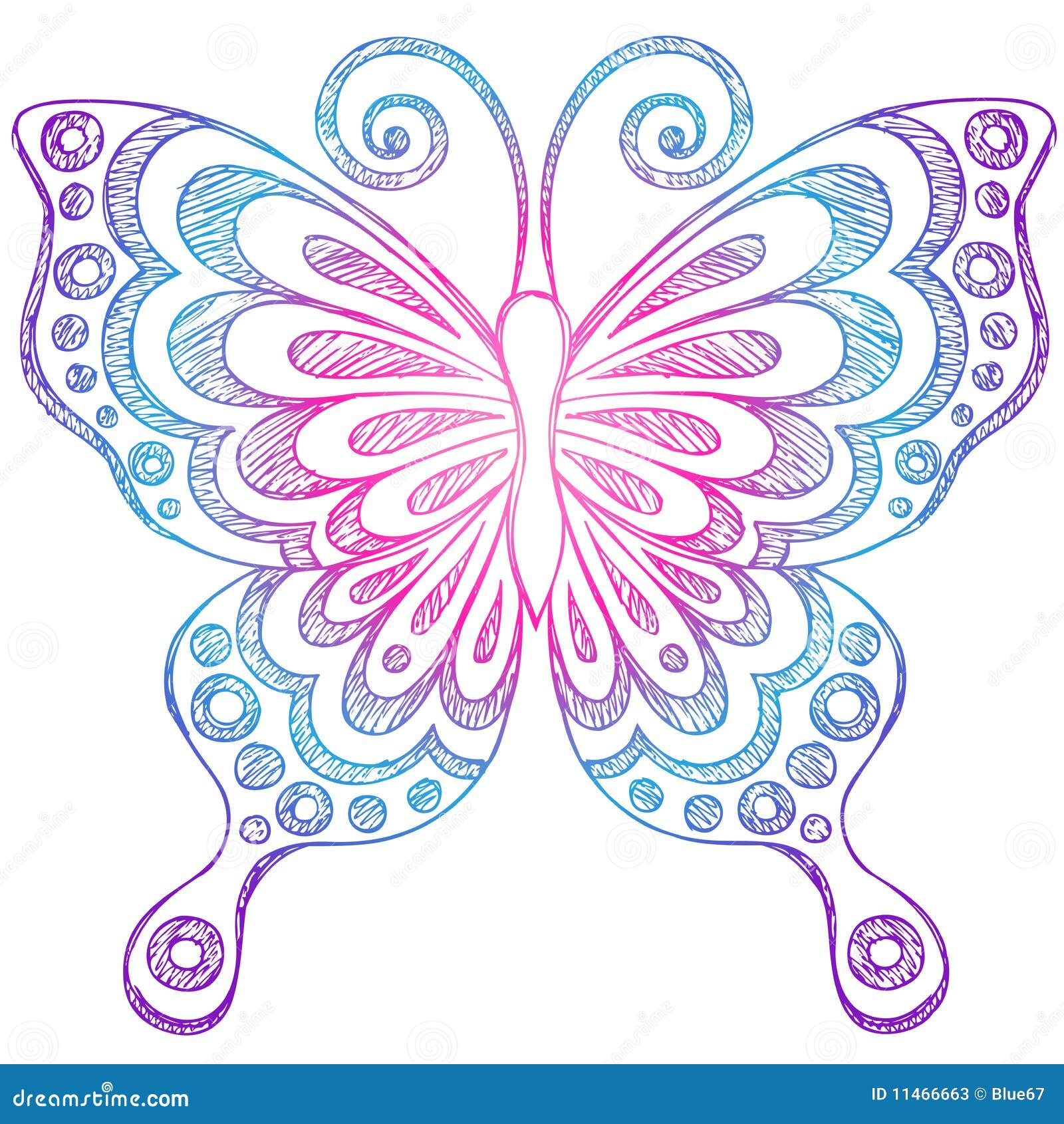 Butterfly Sketchy Notebook Doodles Stock Vector - Illustration of ...