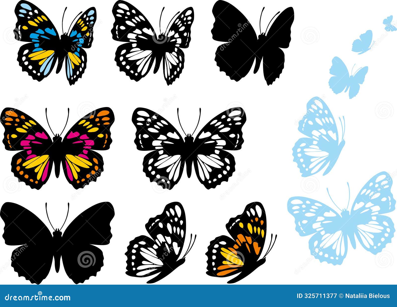 Butterfly Stencils for Decorative Design Stock Vector - Illustration of ...