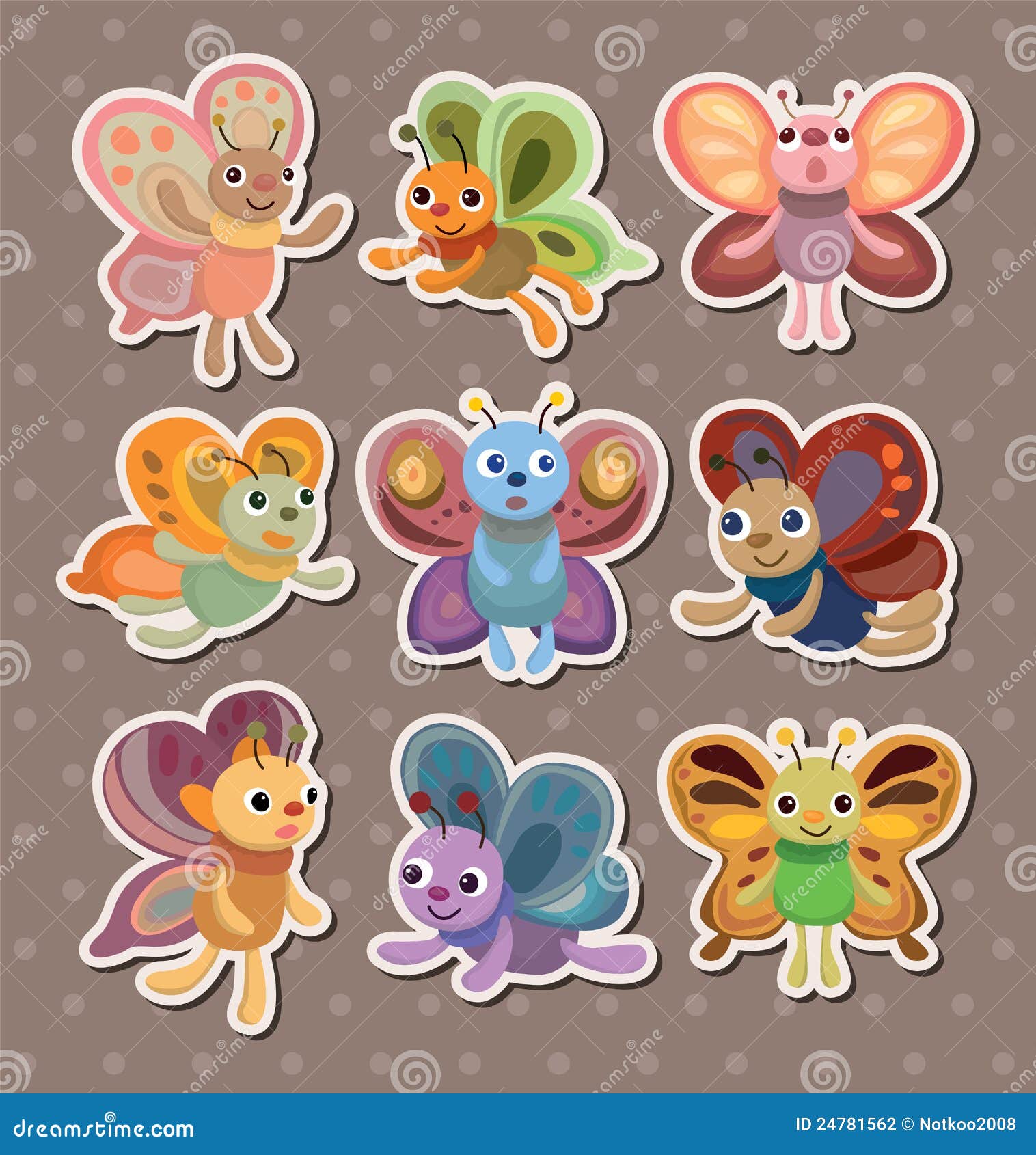 Butterfly stickers stock vector. Illustration of fairy - 24781562