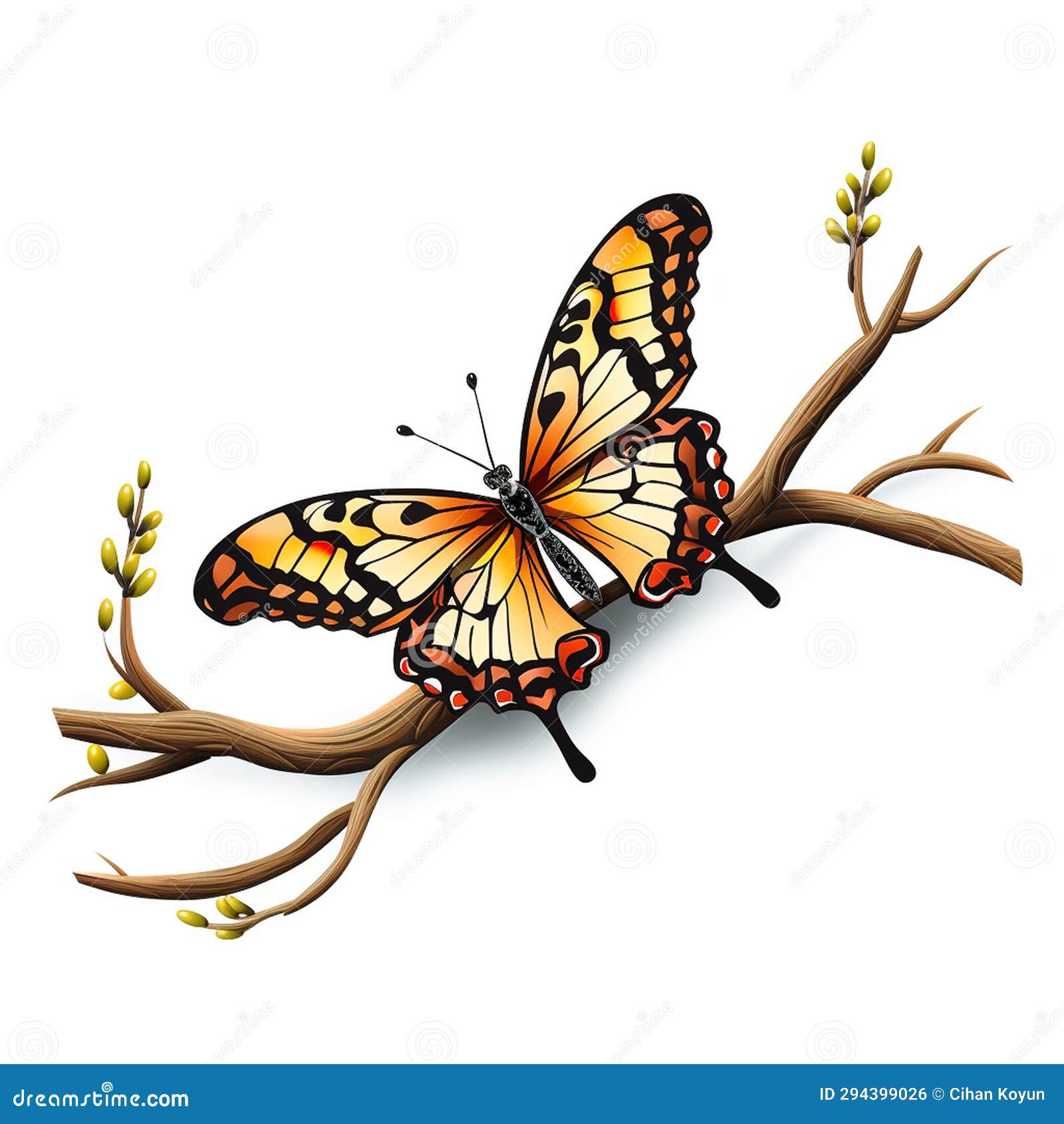 Butterfly stream stock illustration. Illustration of garden - 294399026