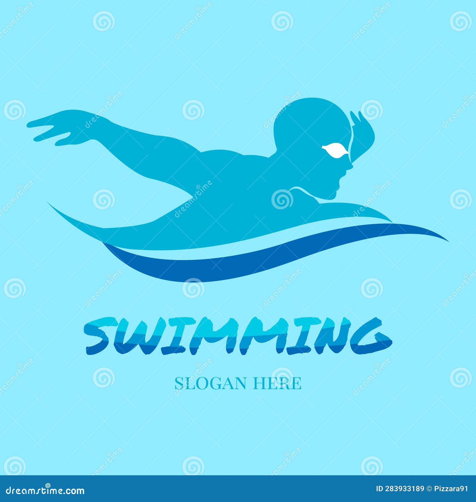 Butterfly Stroke Swimming Crawl Logo Design Stock Vector - Illustration ...