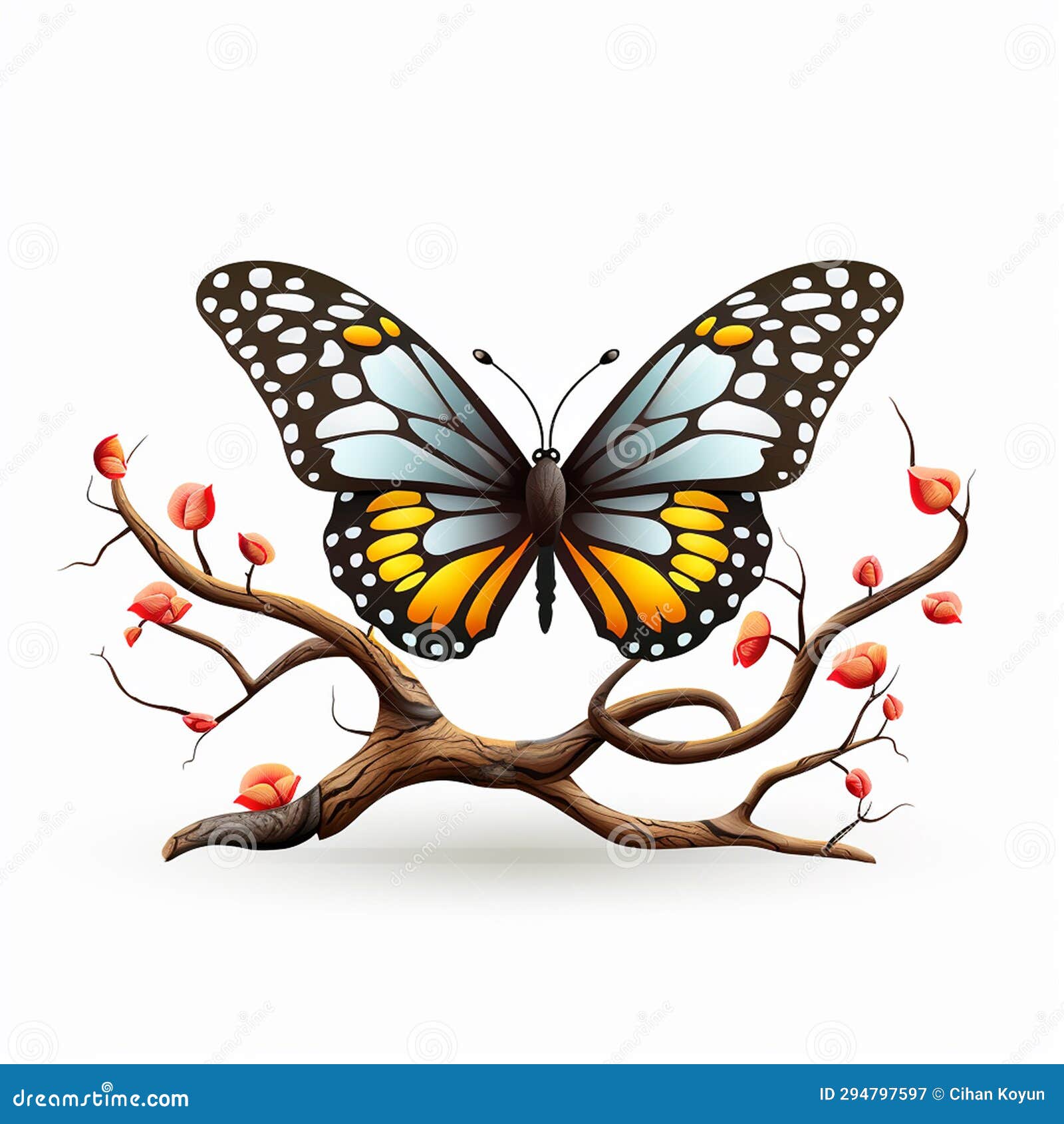 Butterfly symbol stock illustration. Illustration of asclepias - 294797597