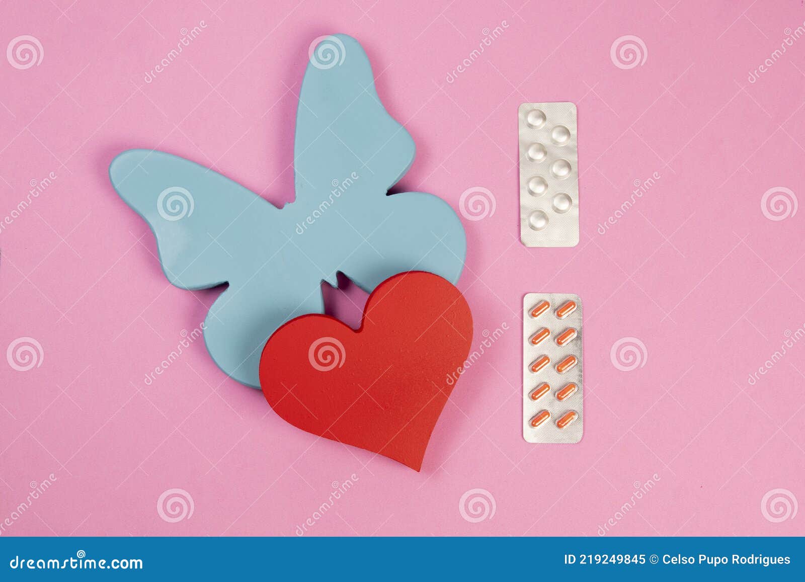 Butterfly Symbolizing the Thyroid and the Shape of a Heart Stock Image ...