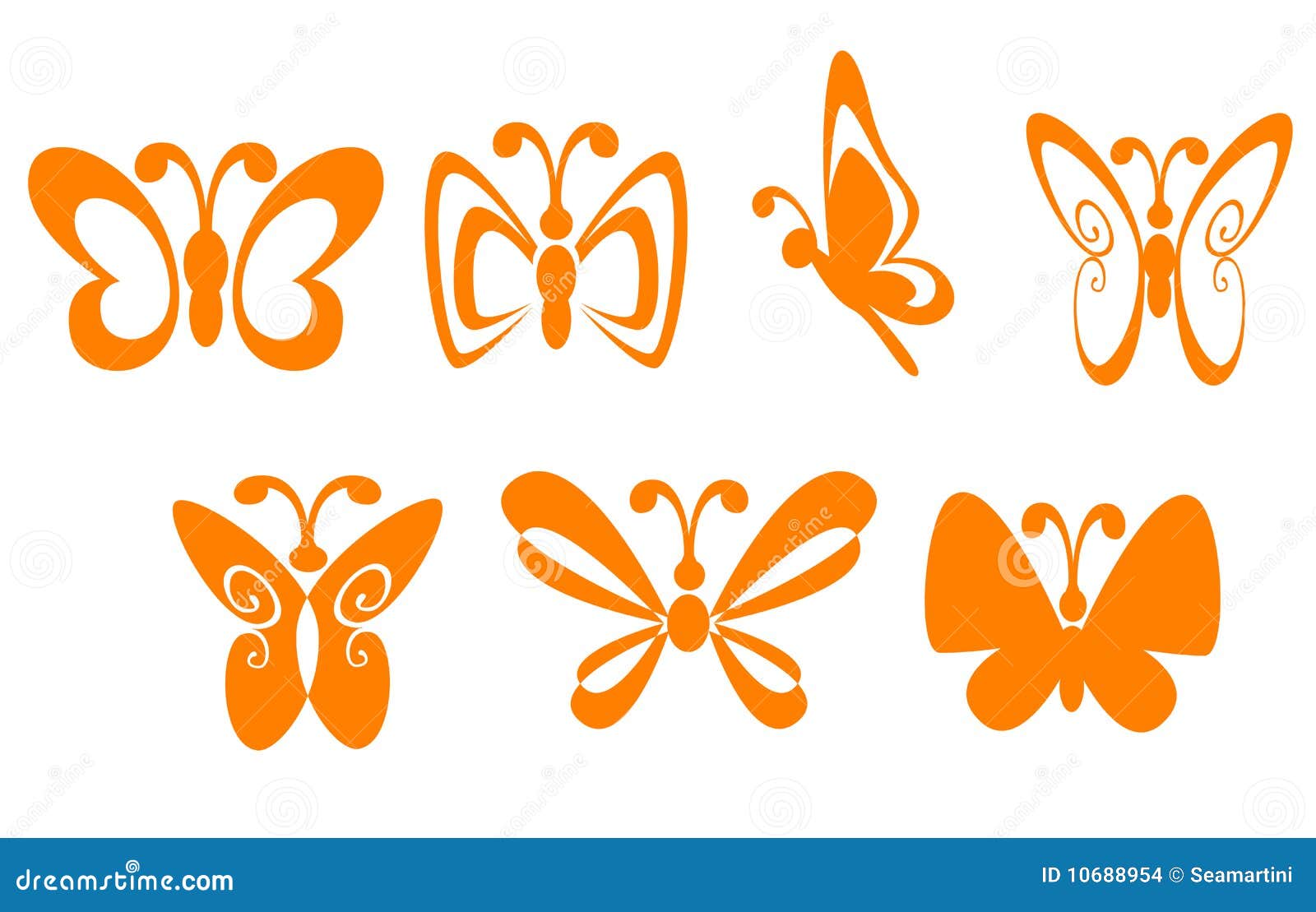 Butterfly symbols stock vector. Illustration of nature - 10688954