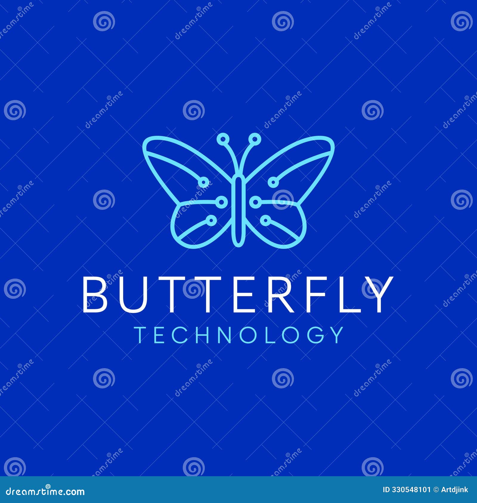 Butterfly Tech Logo Technology Vector Design Stock Vector ...