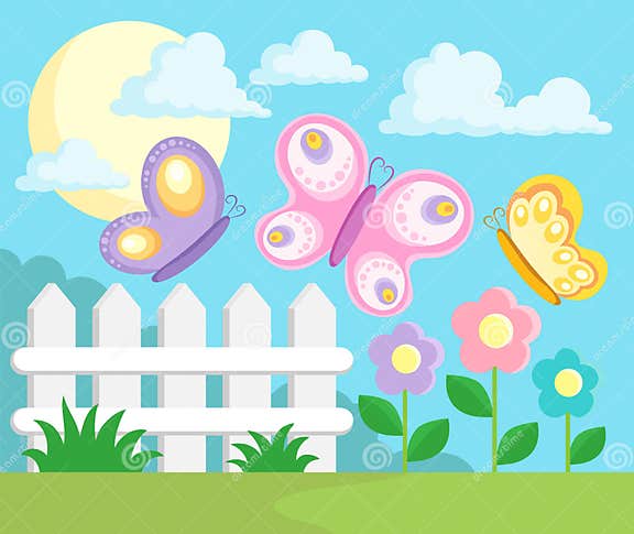 Butterfly theme image stock vector. Illustration of floral - 29101390