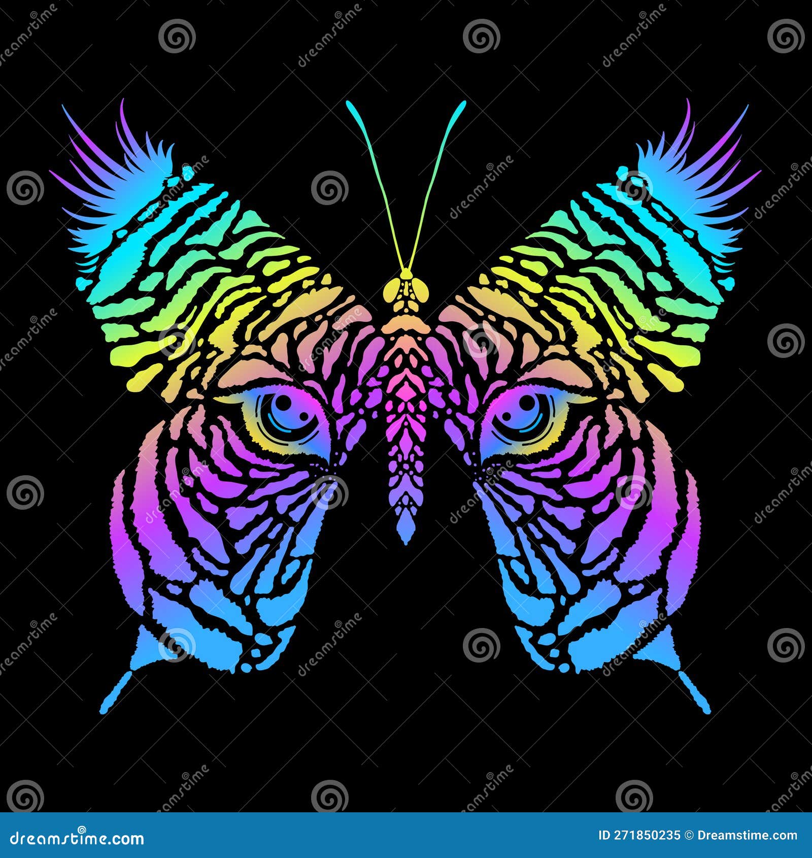 Butterfly with tiger print stock vector. Illustration of decoration ...