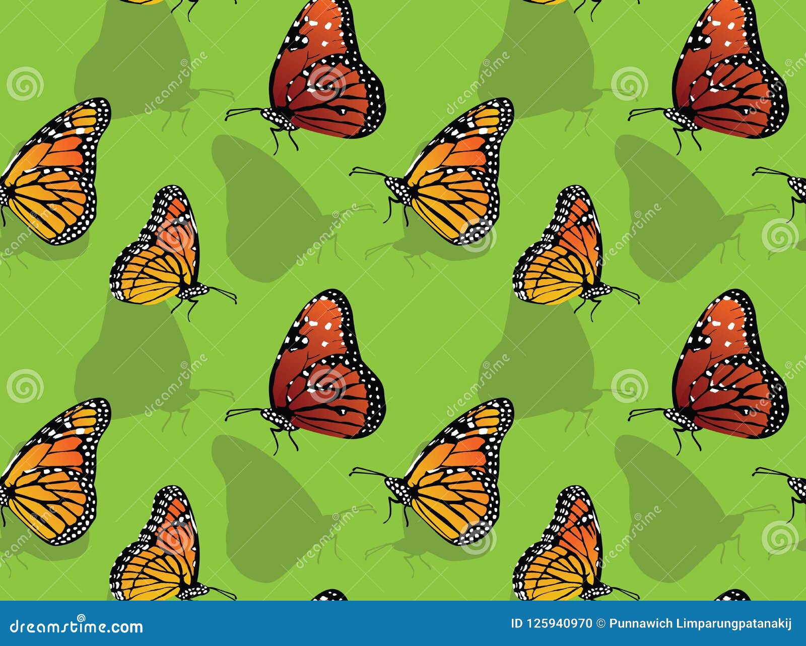 Butterfly Underwing Monarch Background Seamless Wallpaper Stock Vector ...