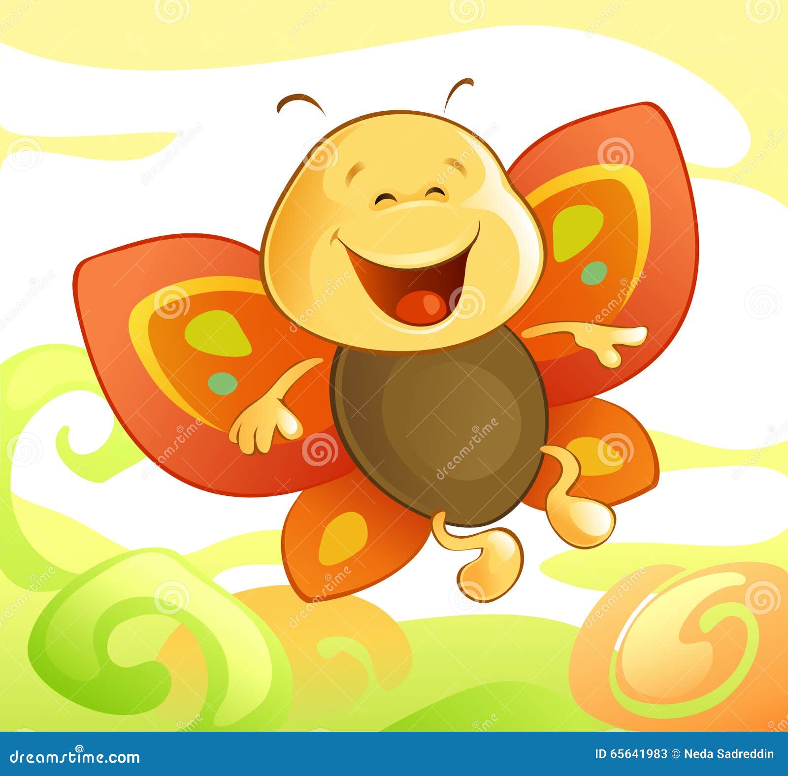 Butterfly stock vector. Illustration of cartoon, cute - 65641983