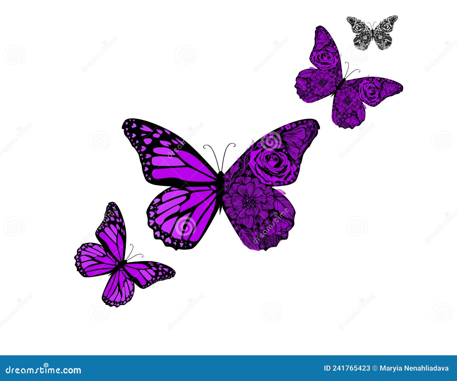 Butterfly Violet from Patterns. Vector Patterned Illustration for ...