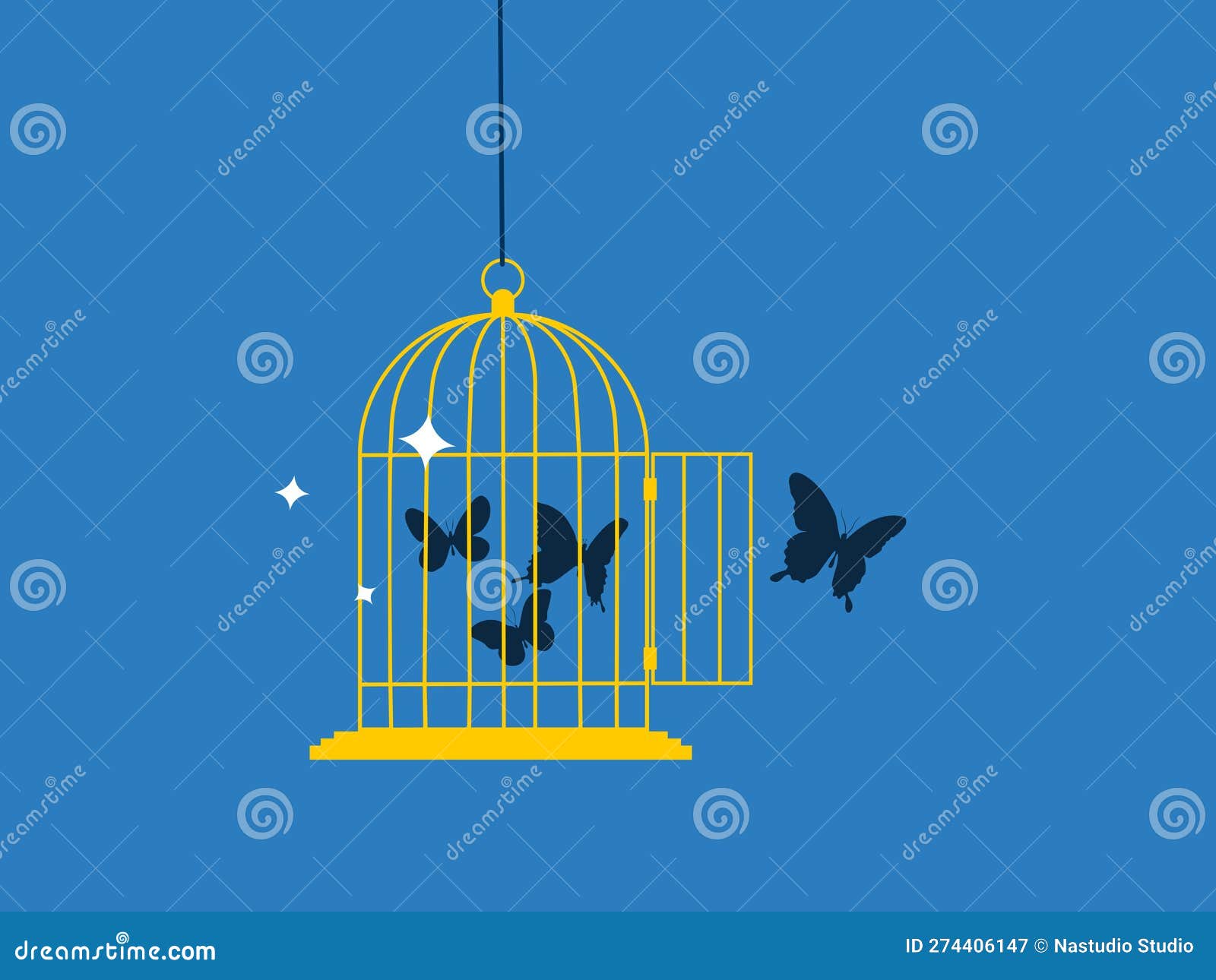 Butterfly Was Released From The Cage. The Concept Of Freedom And ...